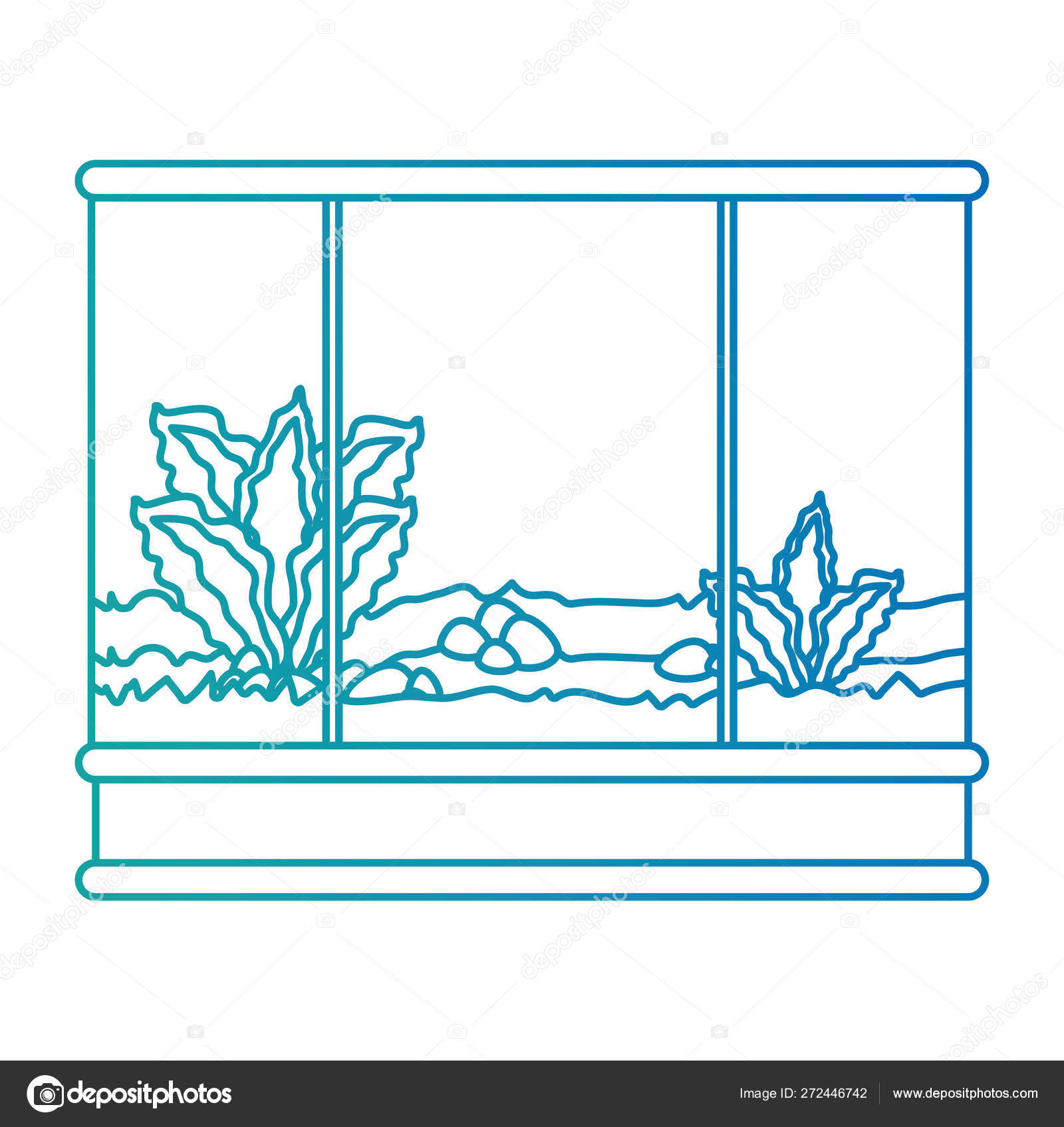 Square aquarium without fish icon Stock Vector Image by ©yupiramos ...