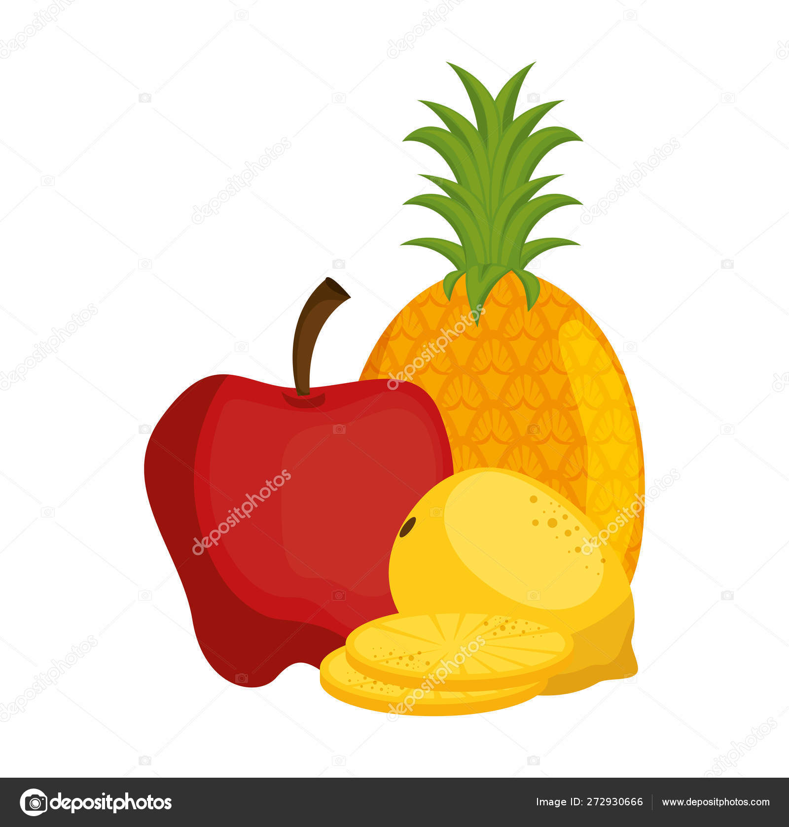 Fresh fruits set menu Stock Vector Image by ©yupiramos #272930666