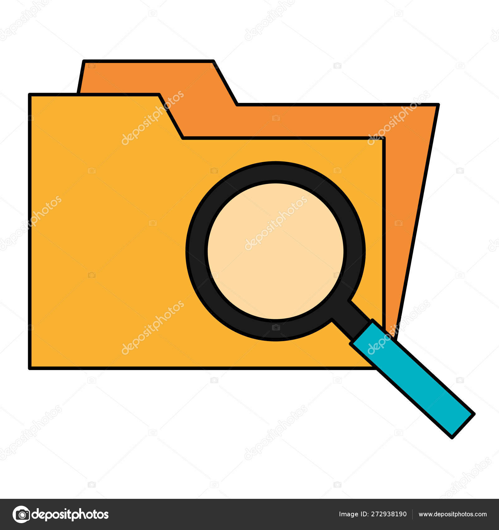 Carpeta de archivos con lupa Vector de stock por ©yupiramos 272938190