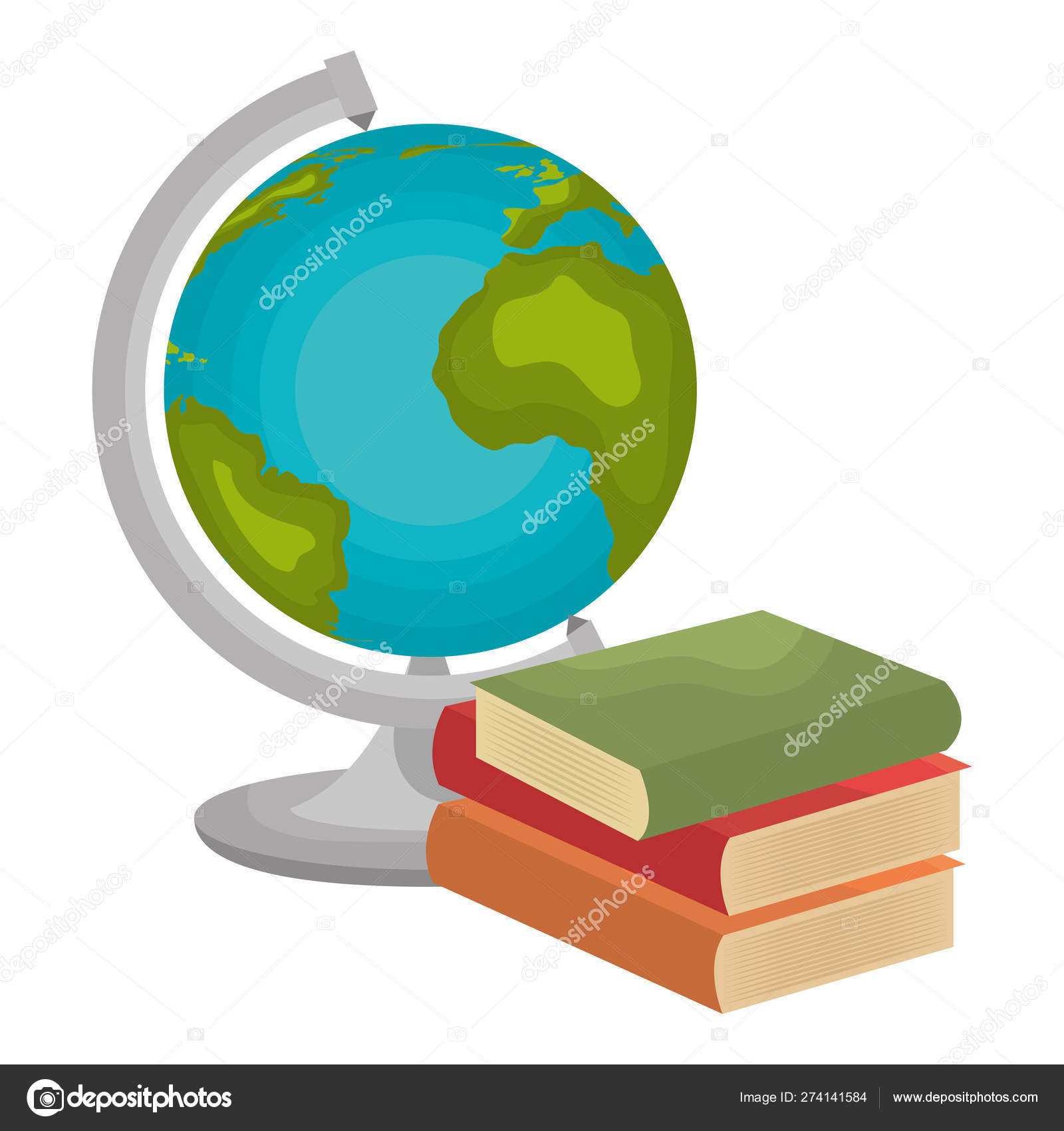Planeta del mundo con libros de texto Vector de stock por ©yupiramos ...