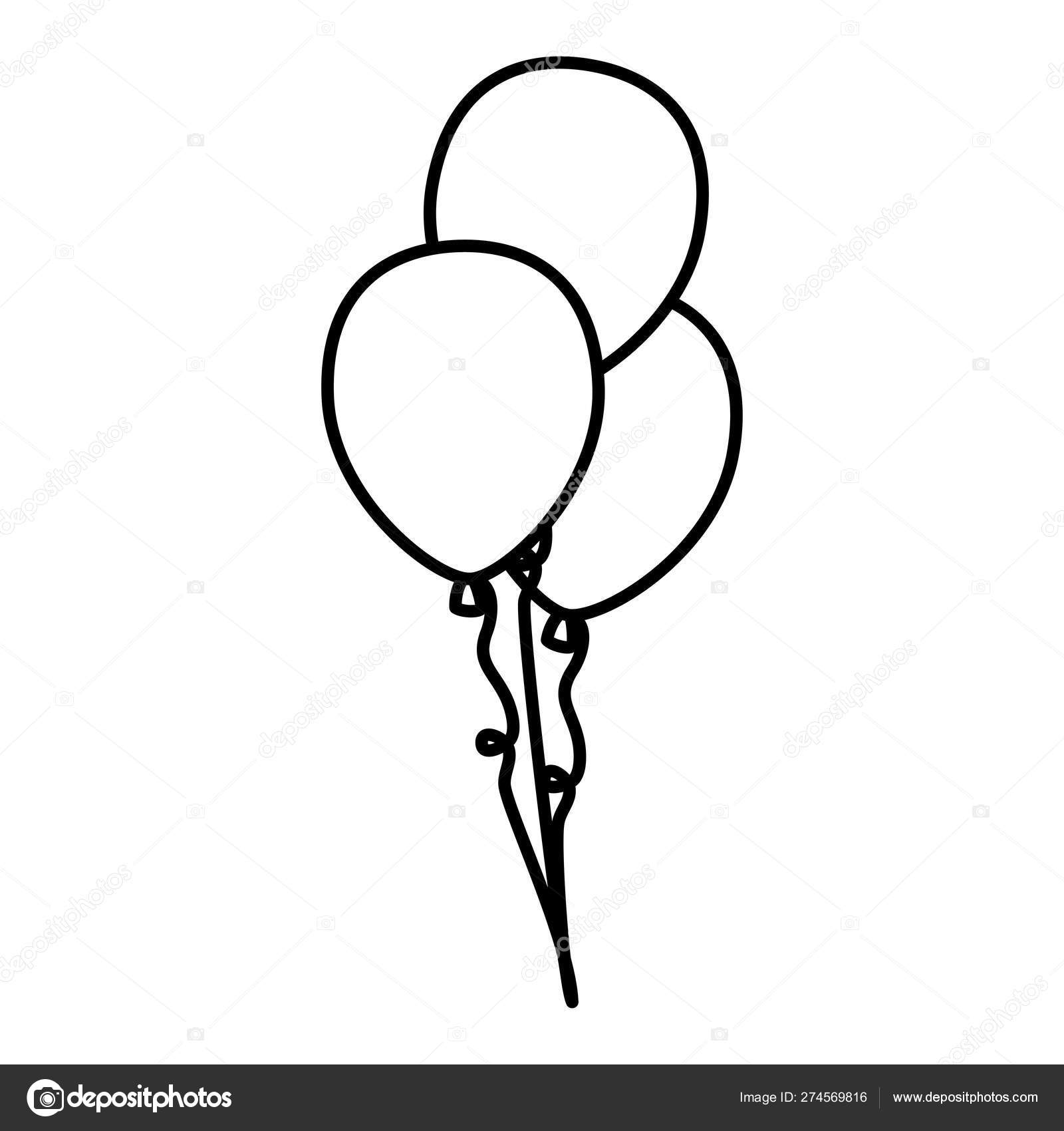 Balloons Helium Floating Icon Vector Illustration Stock Vector By