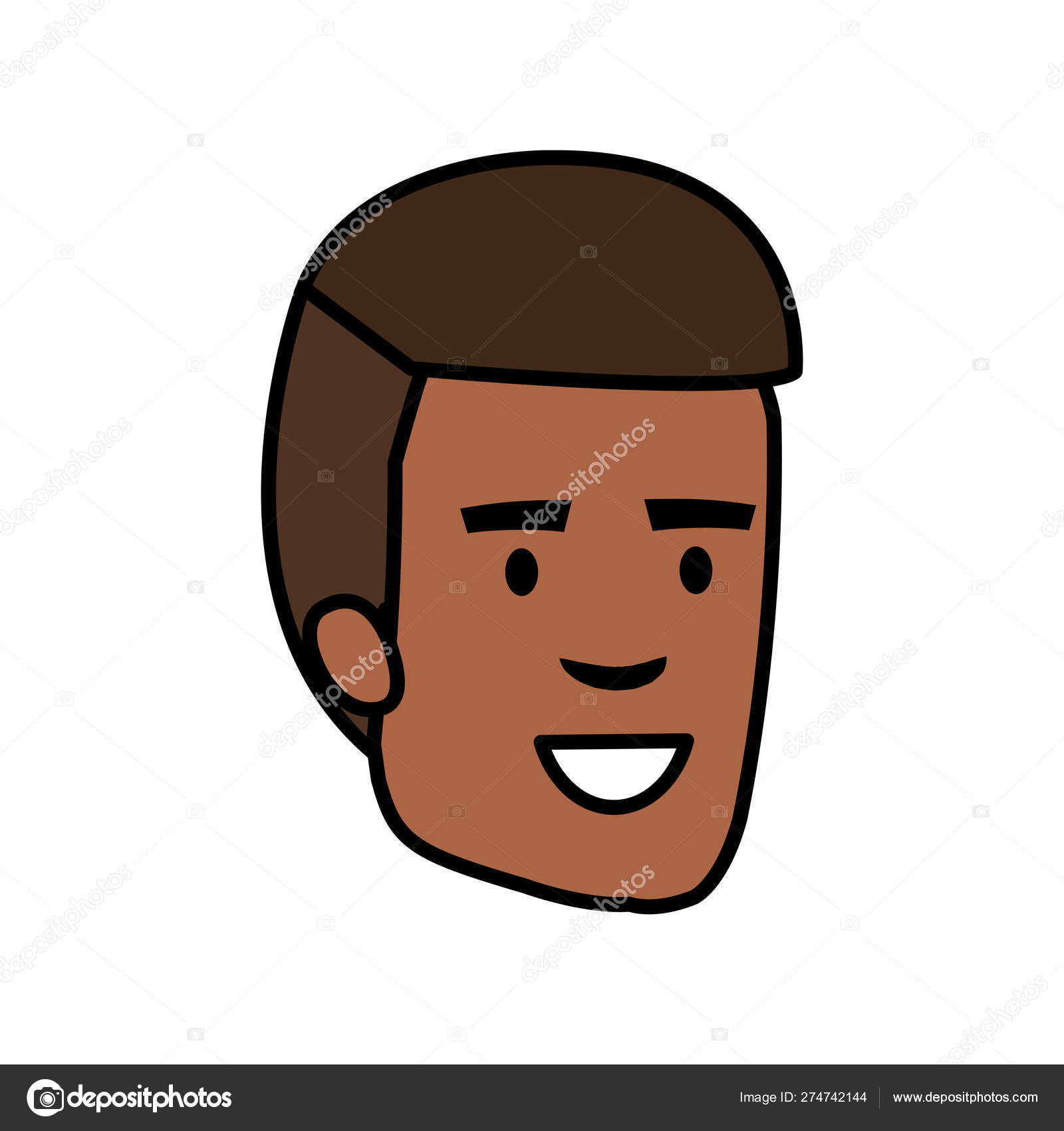 Joven cabeza avatar carácter Vector de stock por ©yupiramos 274742144