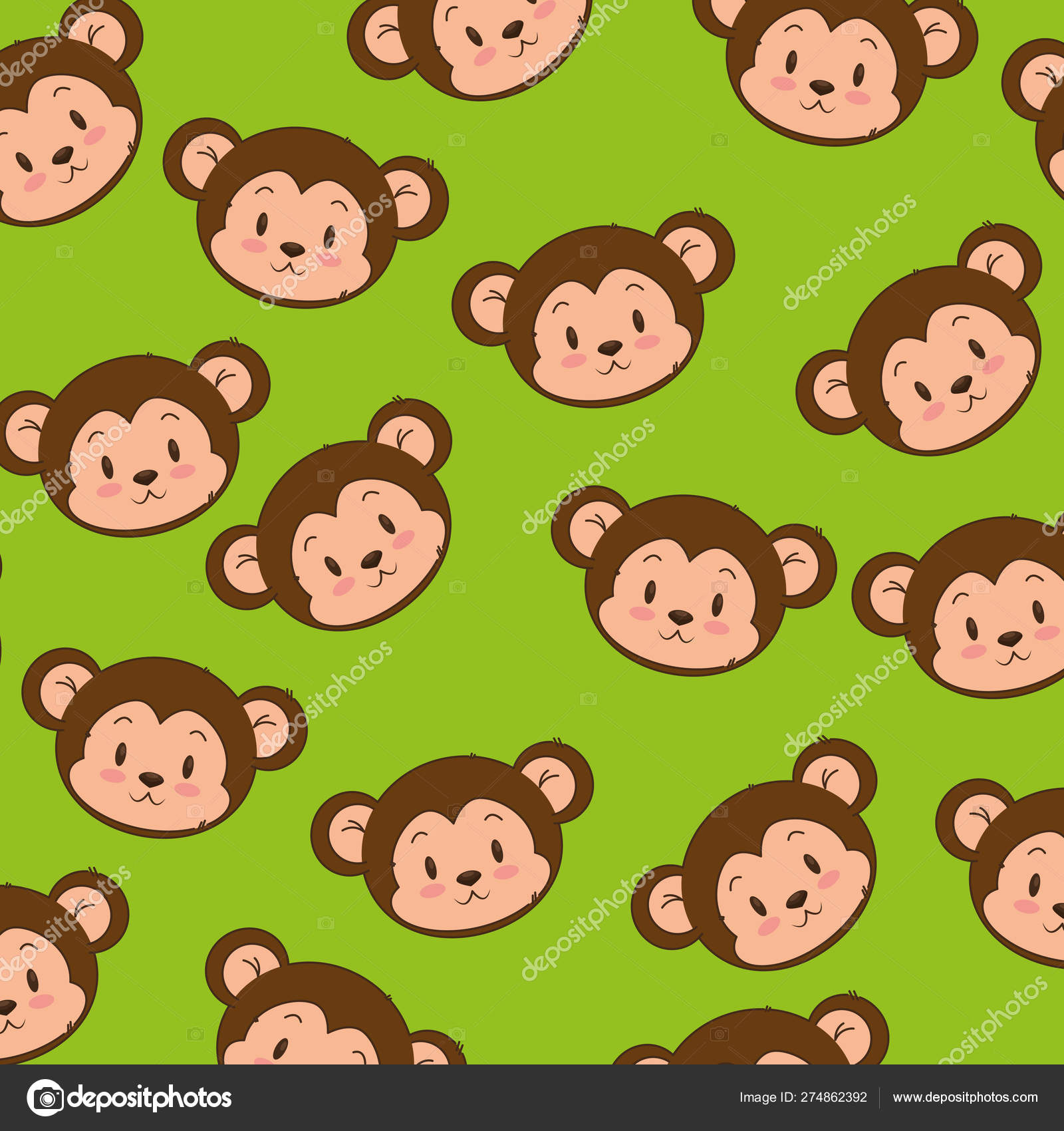 Cute and adorable monkey pattern background Stock Vector Image by ...