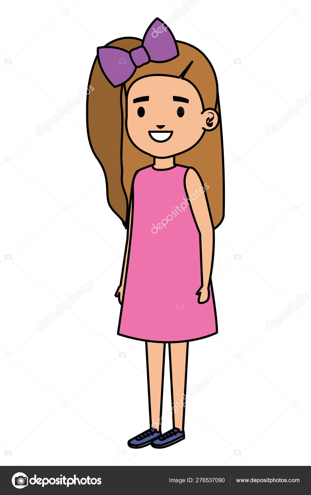 Happy student girl comic character Stock Vector by ©yupiramos 276537090