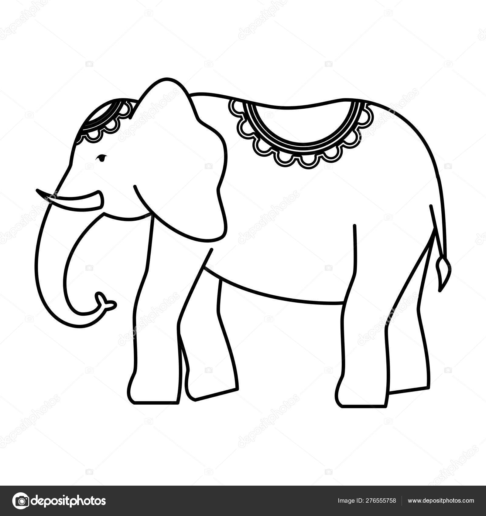 Indian elephant traditional isolated icon Stock Vector Image by ...