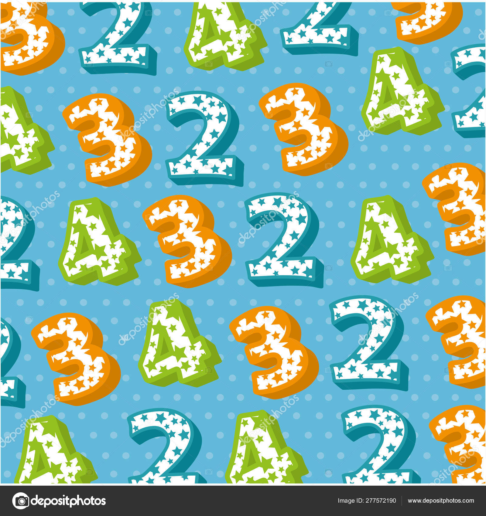 Cute numbers pattern background Stock Vector Image by ©yupiramos #277572190