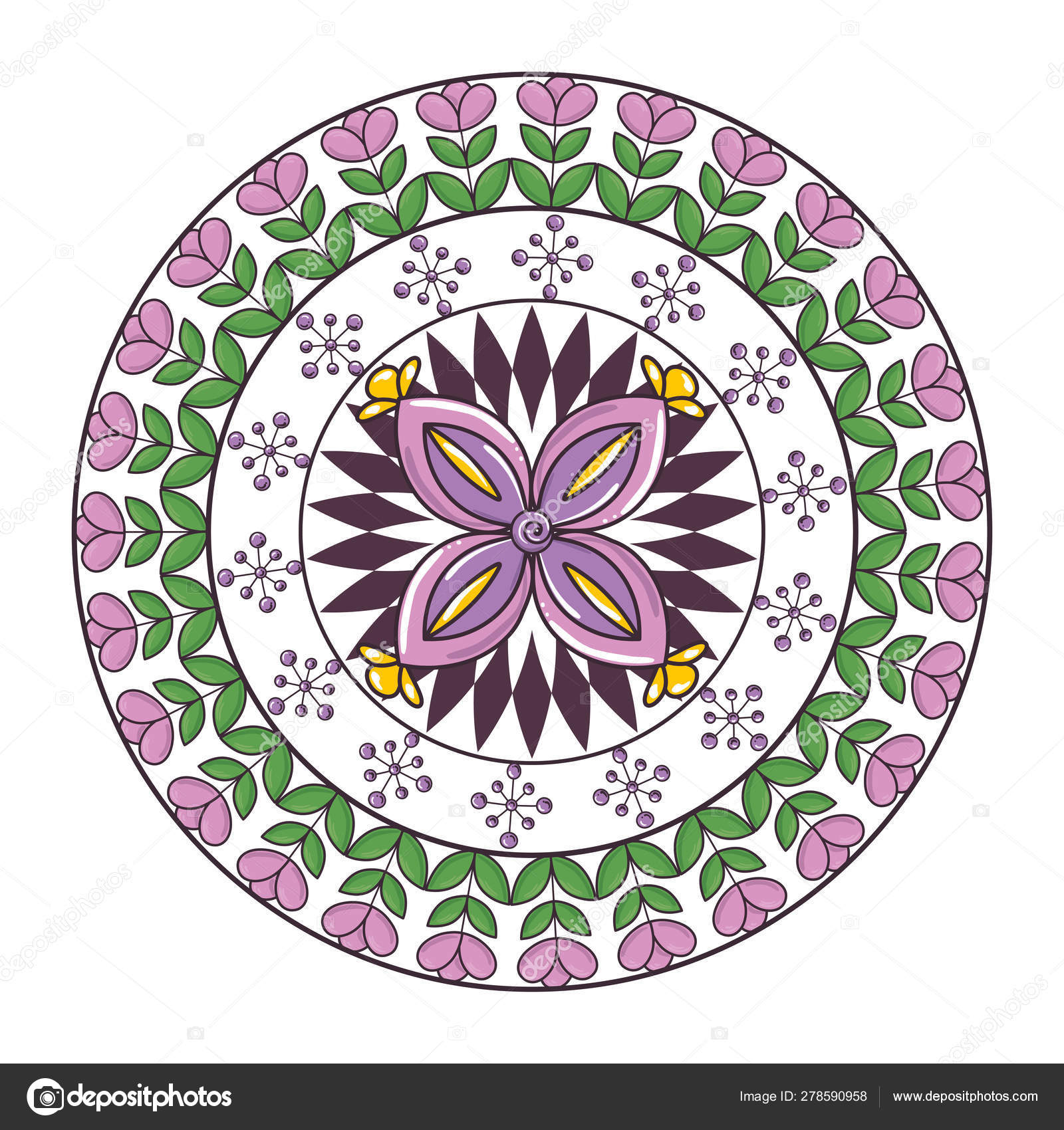 Colorful and circular mandala Stock Vector Image by ©yupiramos #278590958