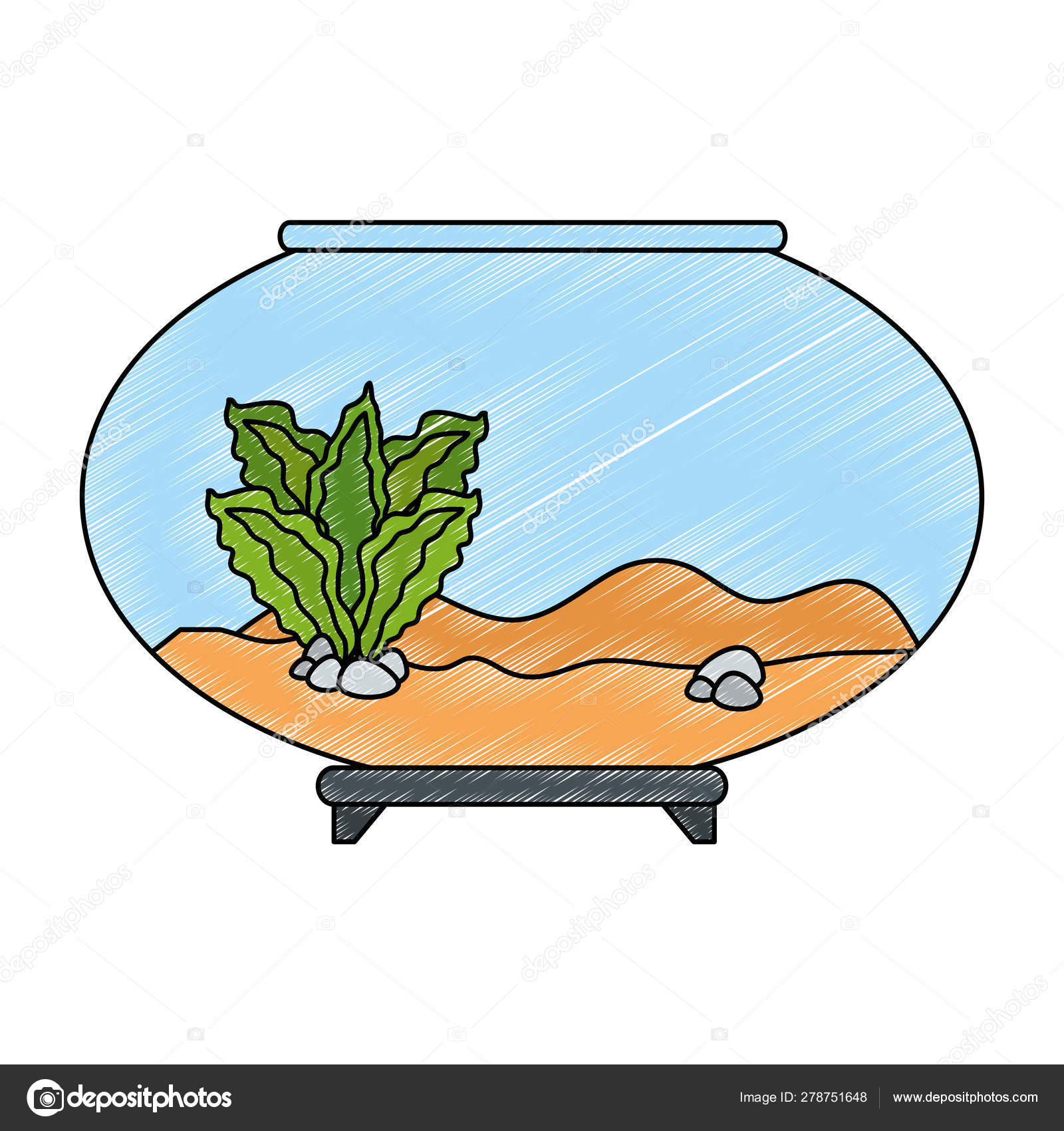 Aquarium bowl without fish icon Stock Vector Image by ©yupiramos #278751648