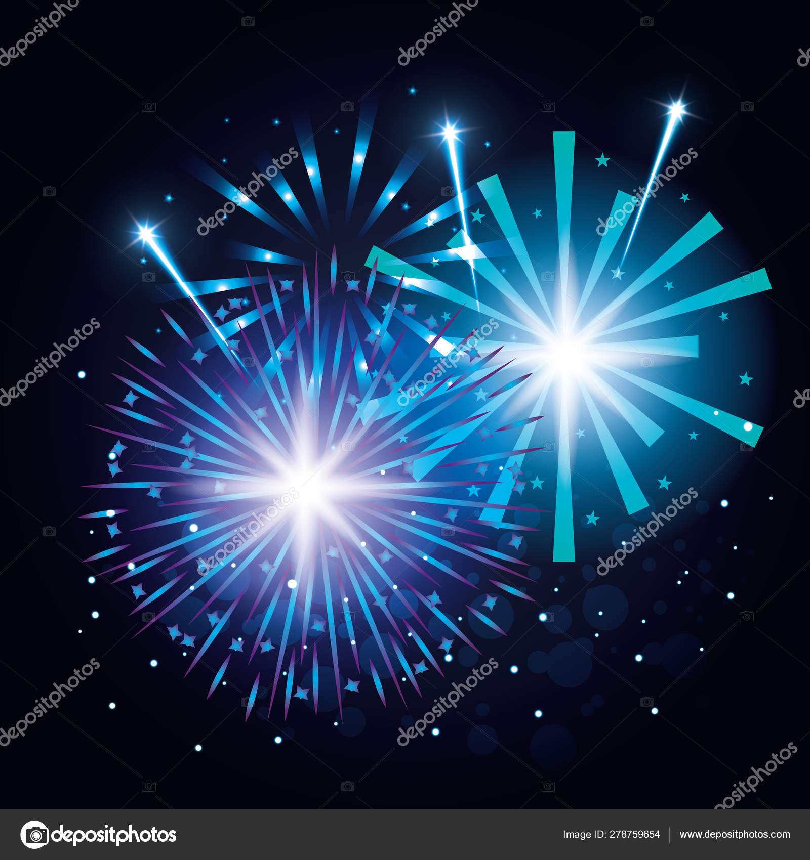 Decorative fireworks explosions poster Stock Vector Image by ©yupiramos ...