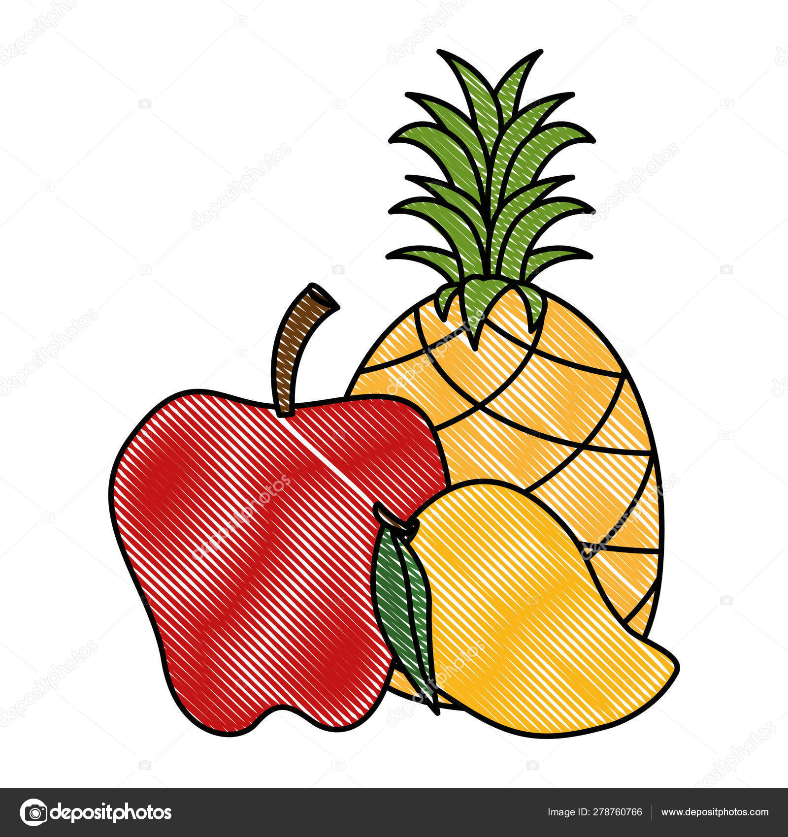 Fresh fruits set menu Stock Vector Image by ©yupiramos #278760766