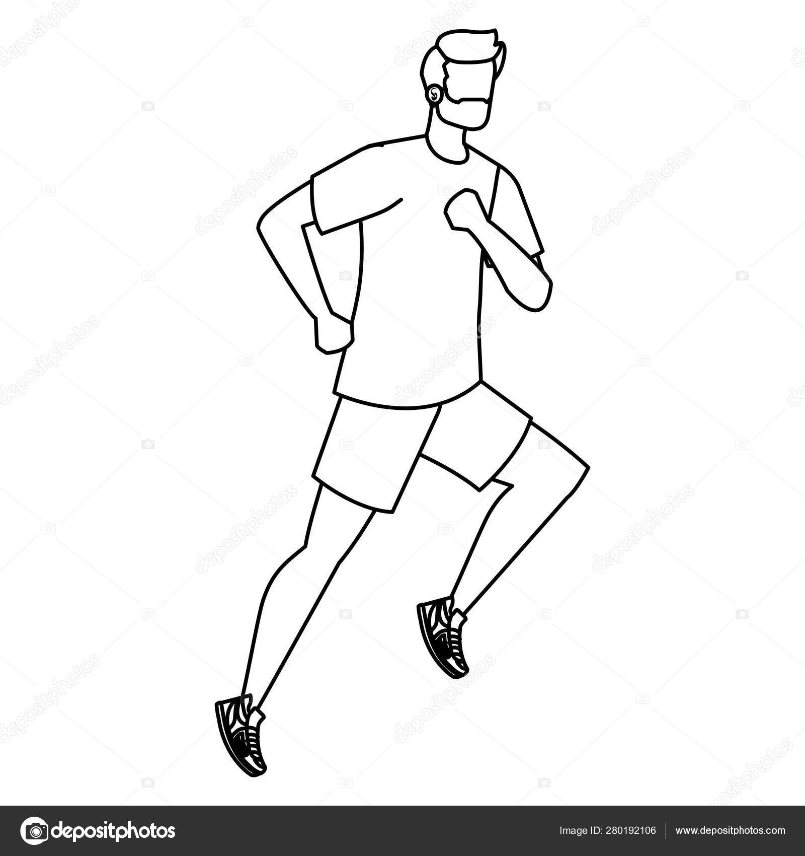 Young athletic man running character Stock Vector by ©yupiramos 280192106