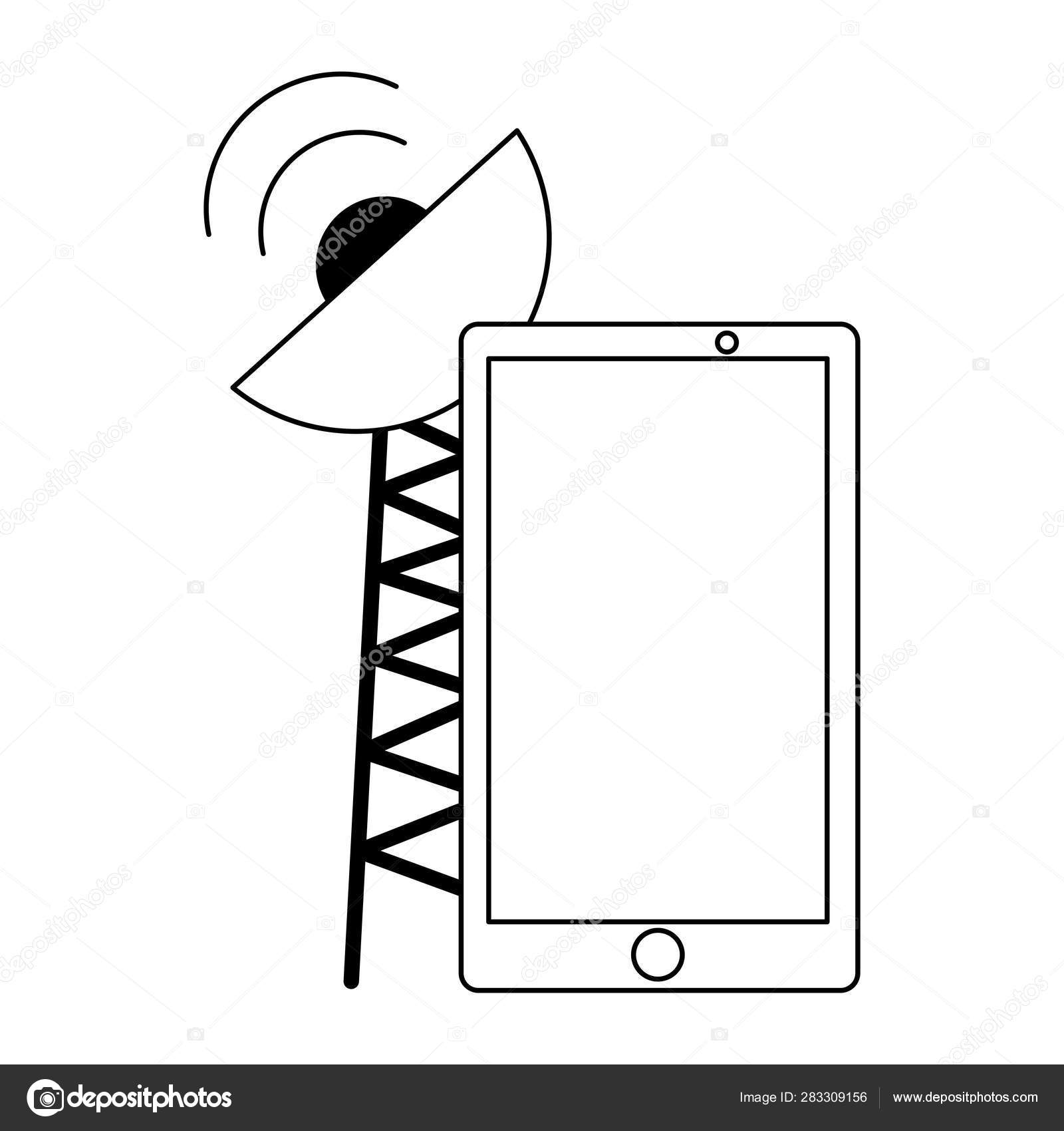 Smartphone antenna signal sensor Stock Vector by ©yupiramos 283309156