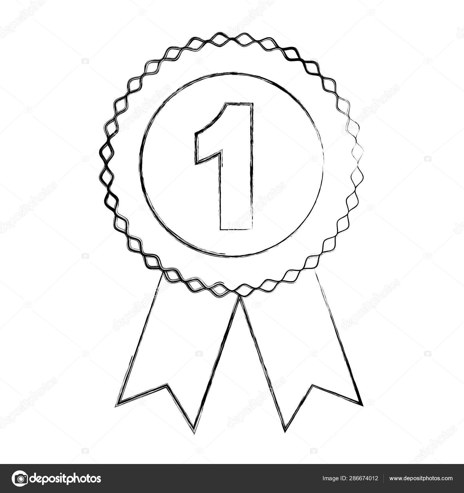 First Place Ribbon Black And White