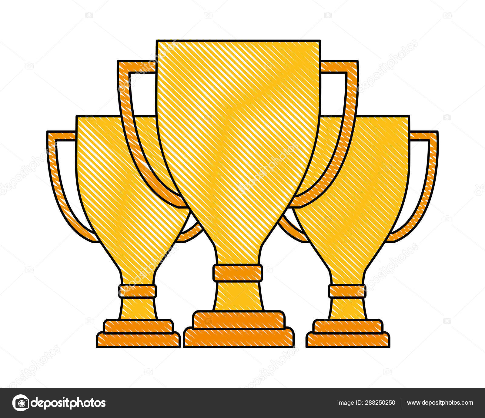 Tres trofeos premiados con éxito Vector de stock por ©yupiramos 288250250