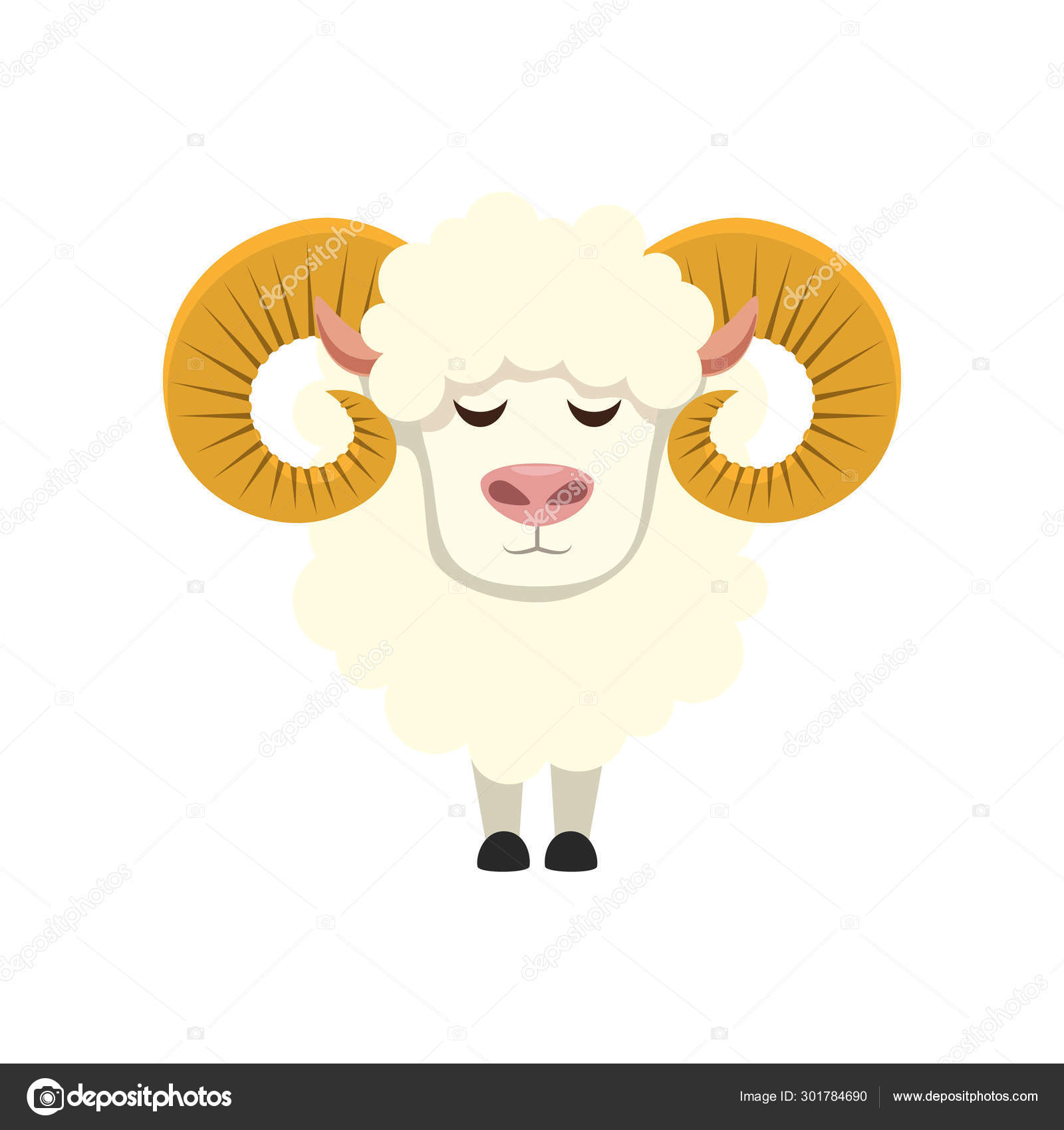 Lindo cordero granja animal icono Vector de stock por ©yupiramos 301784690