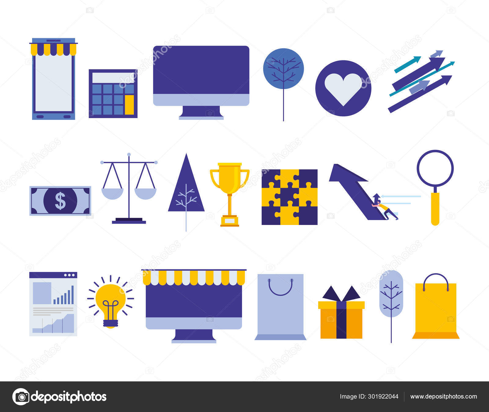 Bundle of strategy and data Stock Vector Image by ©yupiramos #301922044