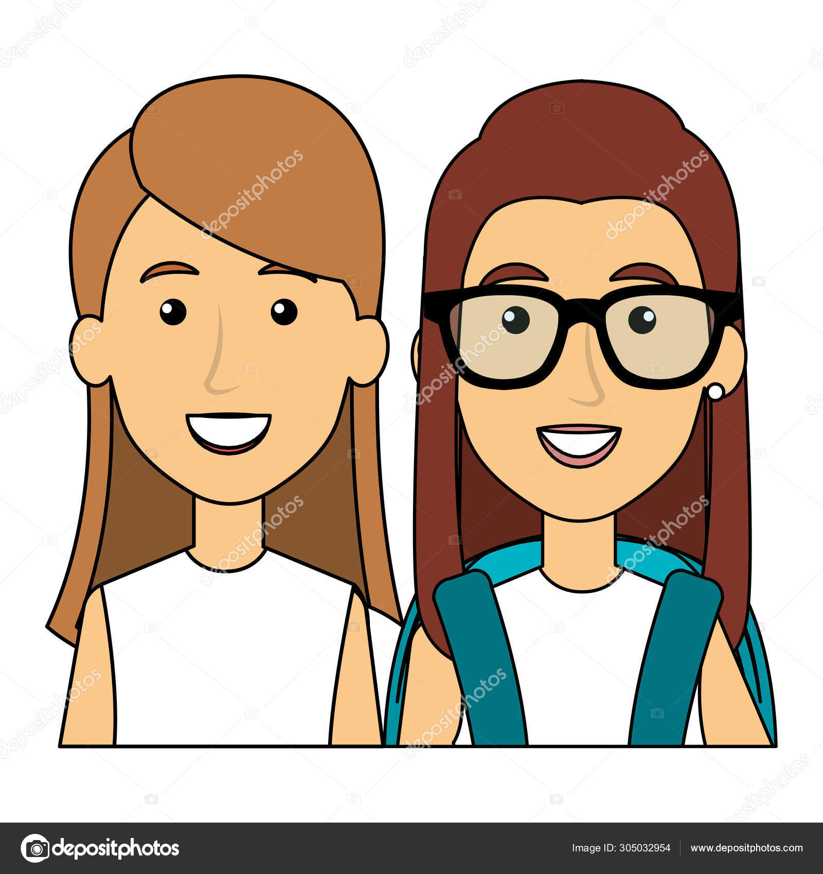 Young girls friends avatars characters Stock Vector Image by ©yupiramos ...