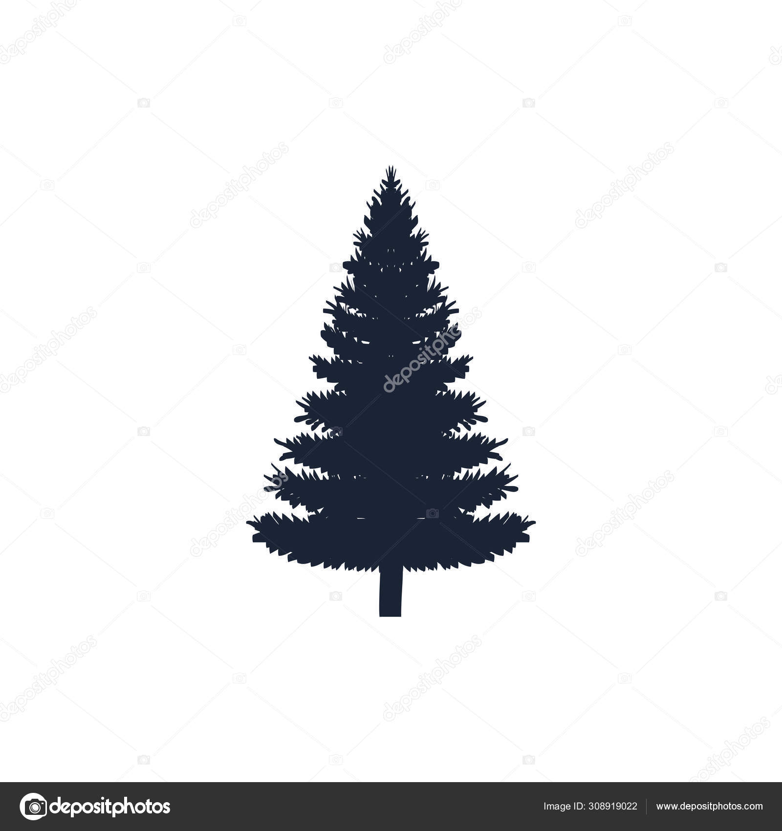 Pine tree plant isolated icon Stock Vector by ©yupiramos 308919022