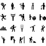 Working Construction Hard Labor Pictogram Icon Symbol Sign Stock Vector ...