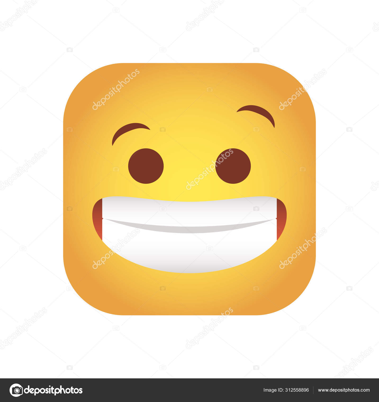 Emoticono cuadrado icono de carácter cara feliz vector, gráfico ...