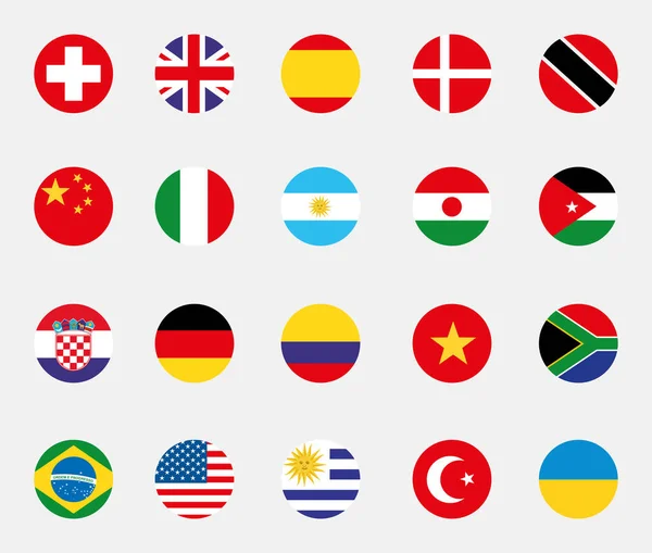 Circle flags vector of the world. Flags icons in flat style. Stock ...