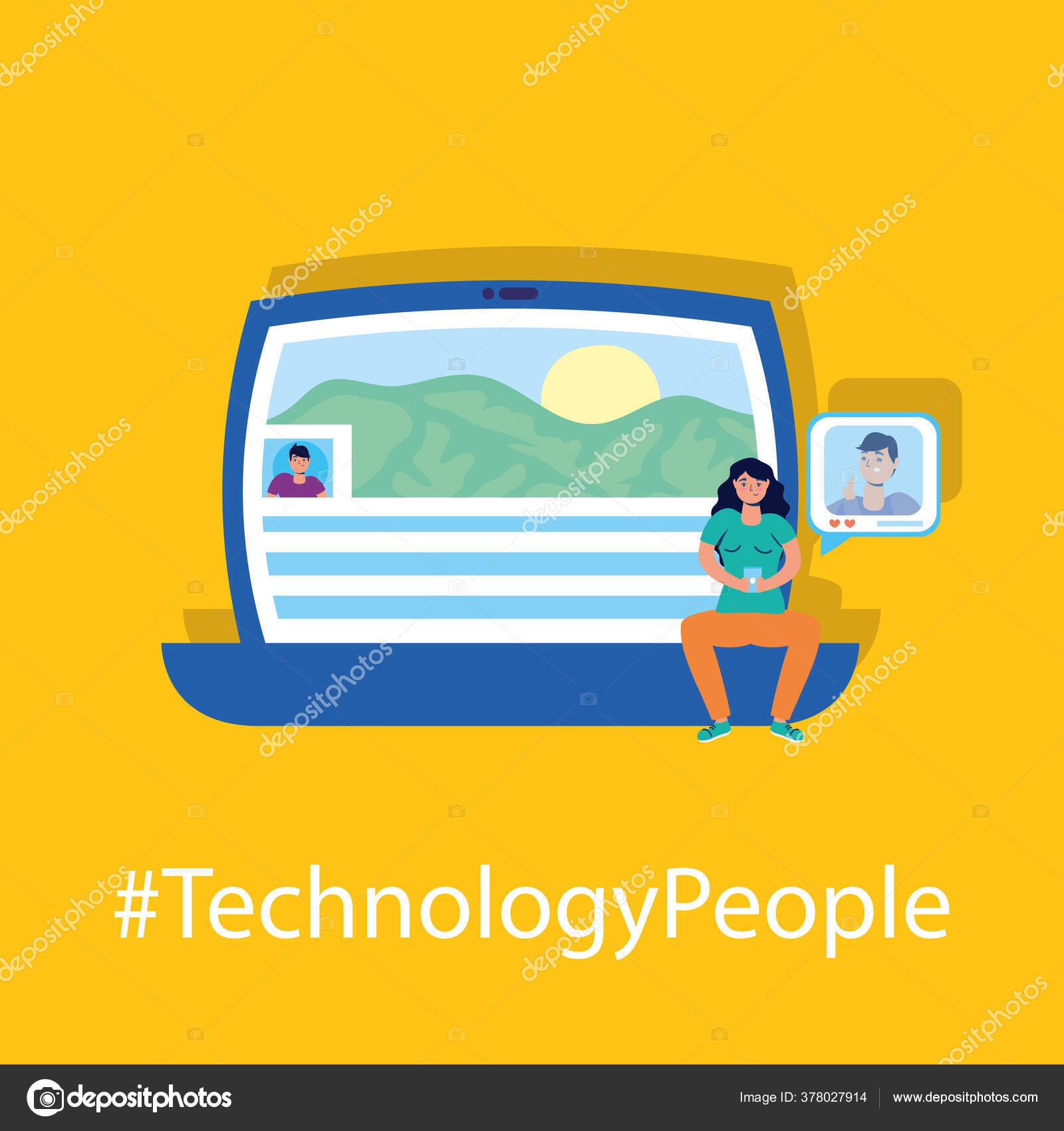 Man technology with laptop character — Stock Vector © yupiramos #378027914
