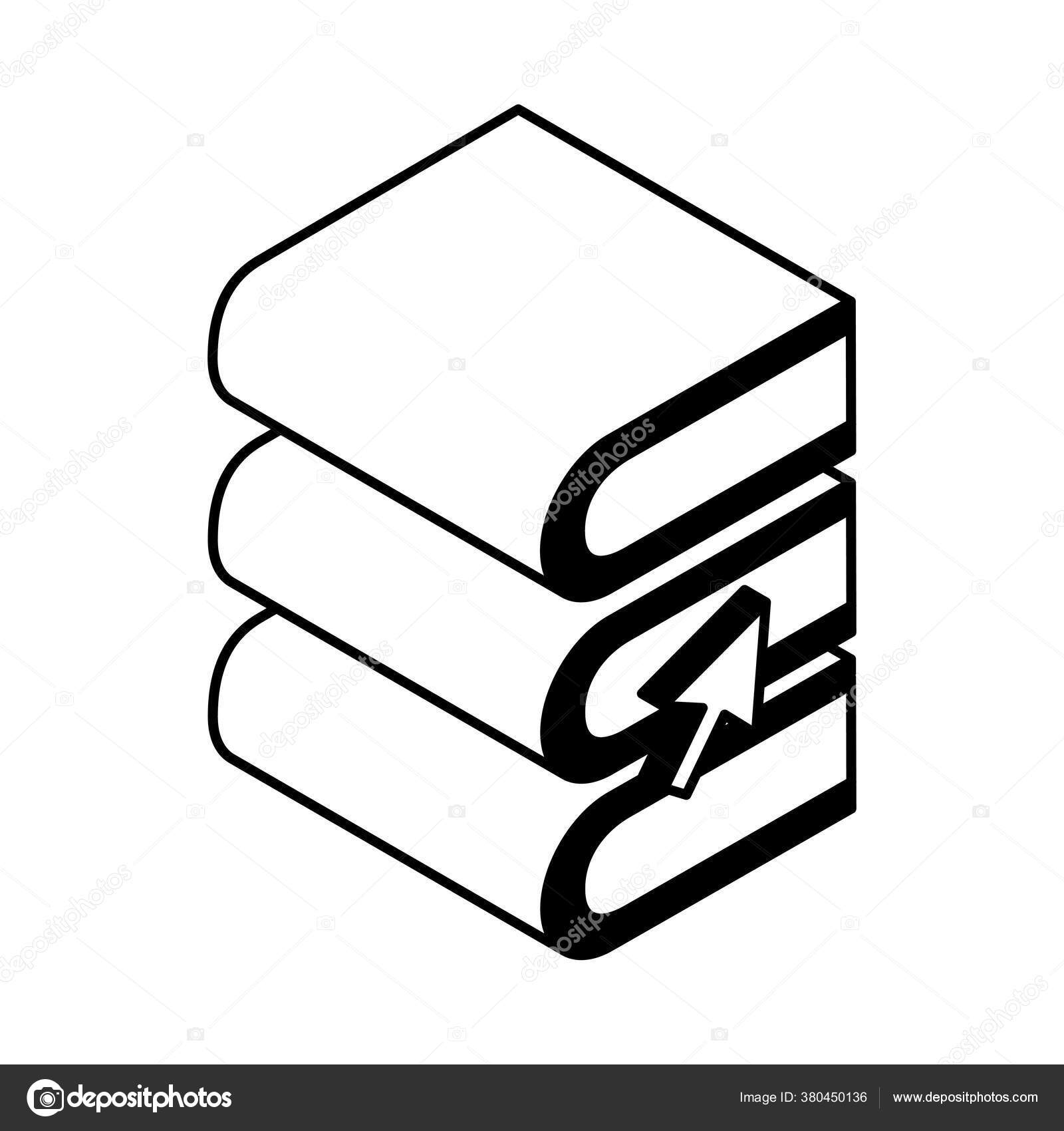 Education cursor books with arrow isometric style icon vector design ...