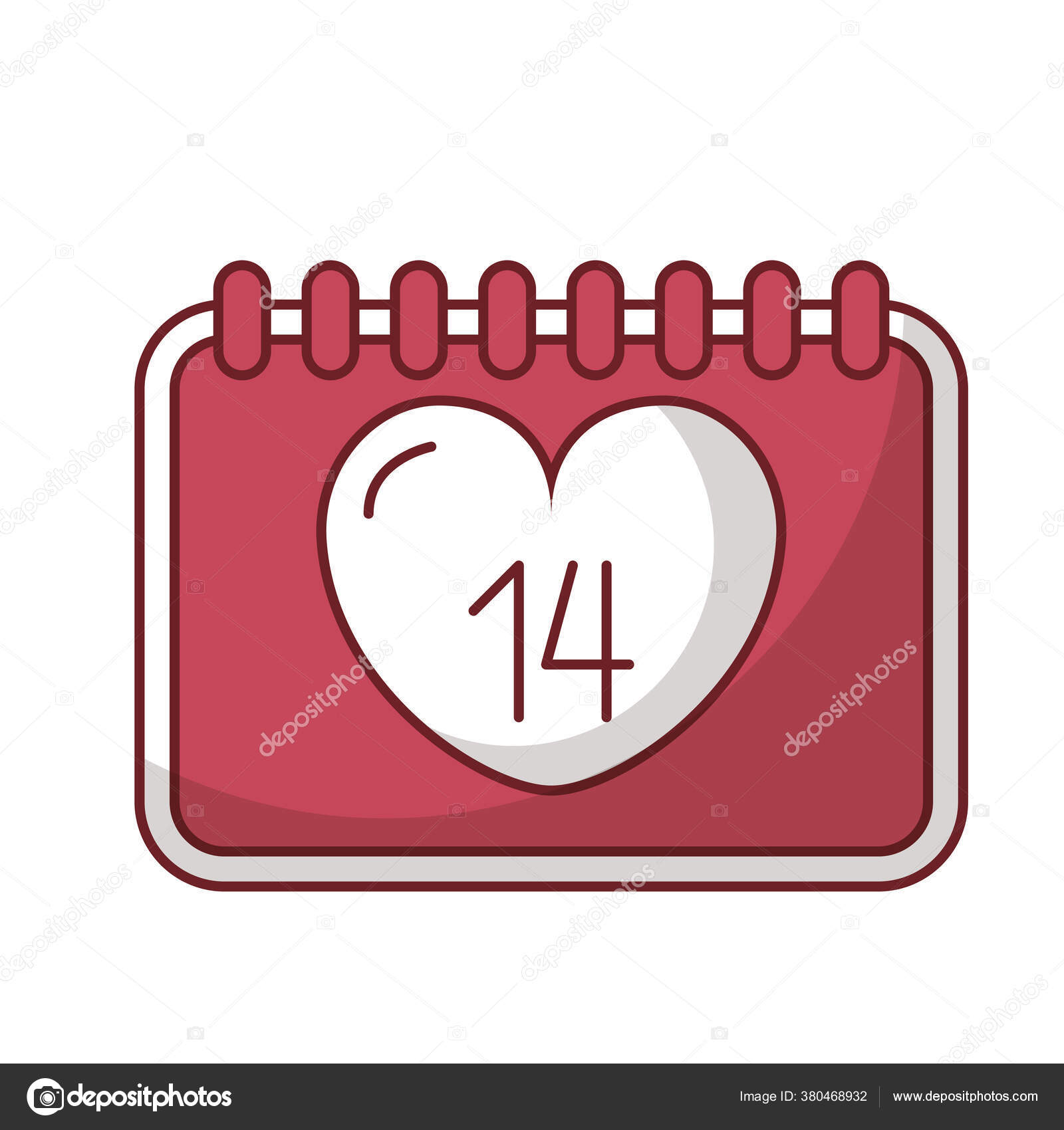 Love heart inside calendar vector design Stock Vector by ©yupiramos ...