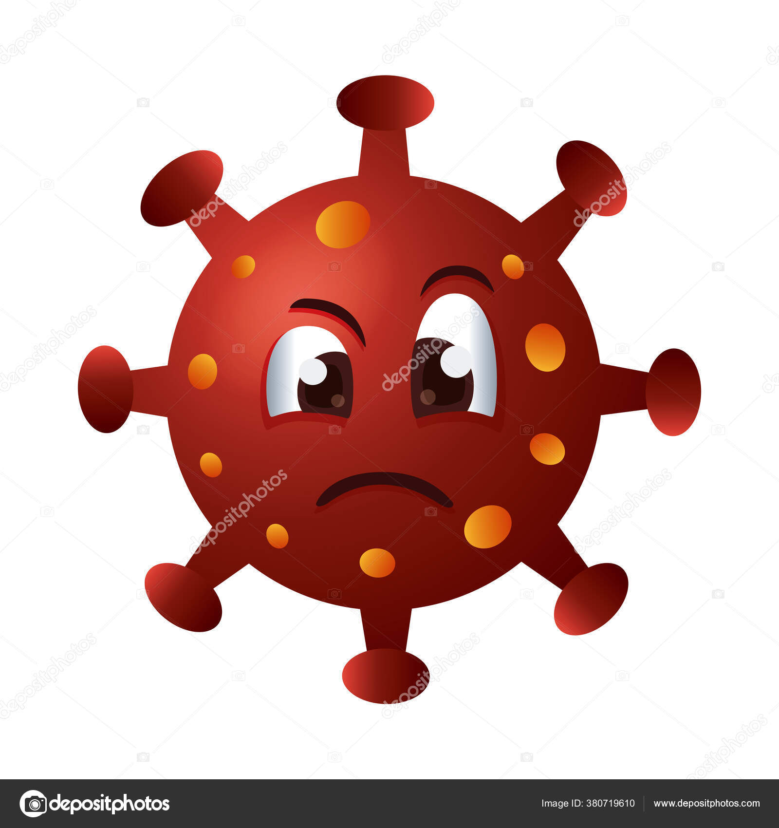 Covid19 particle sad emoticon character Stock Vector Image by ...