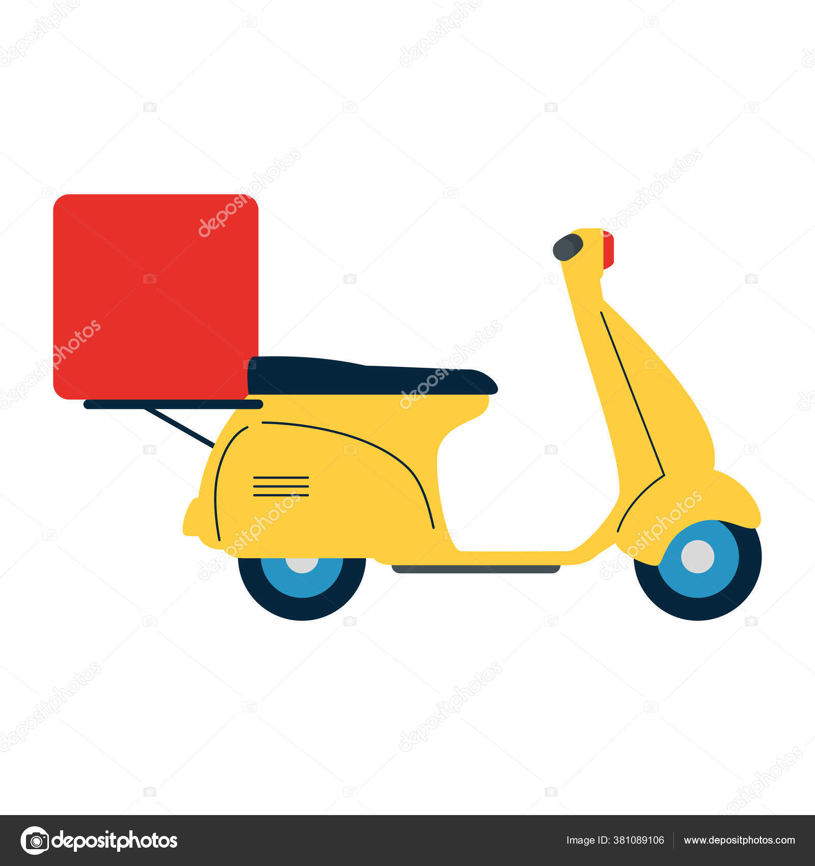 Delivery motorcycle with box vector design Stock Illustration by ...