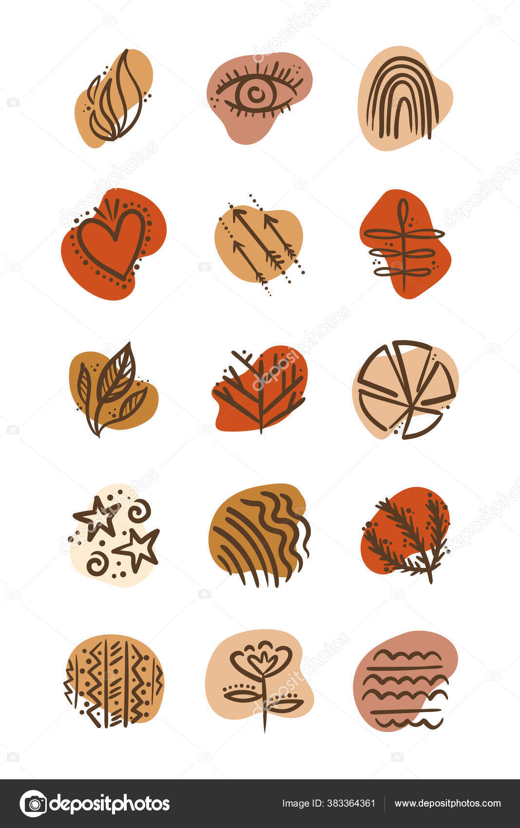 Bundle of boho set icons Stock Vector by ©yupiramos 383364361