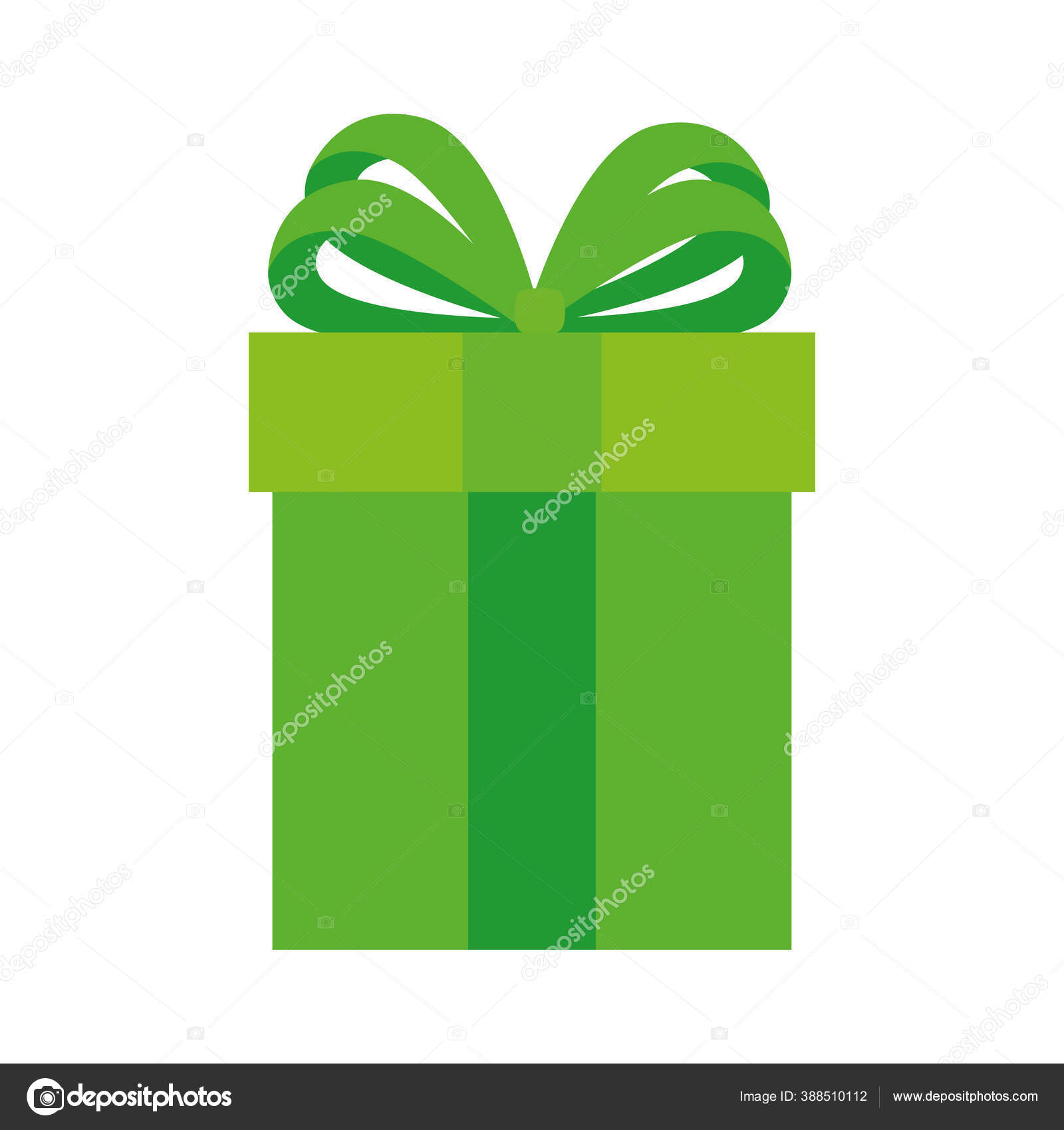 Gift box present green color on white background Stock Vector by ...