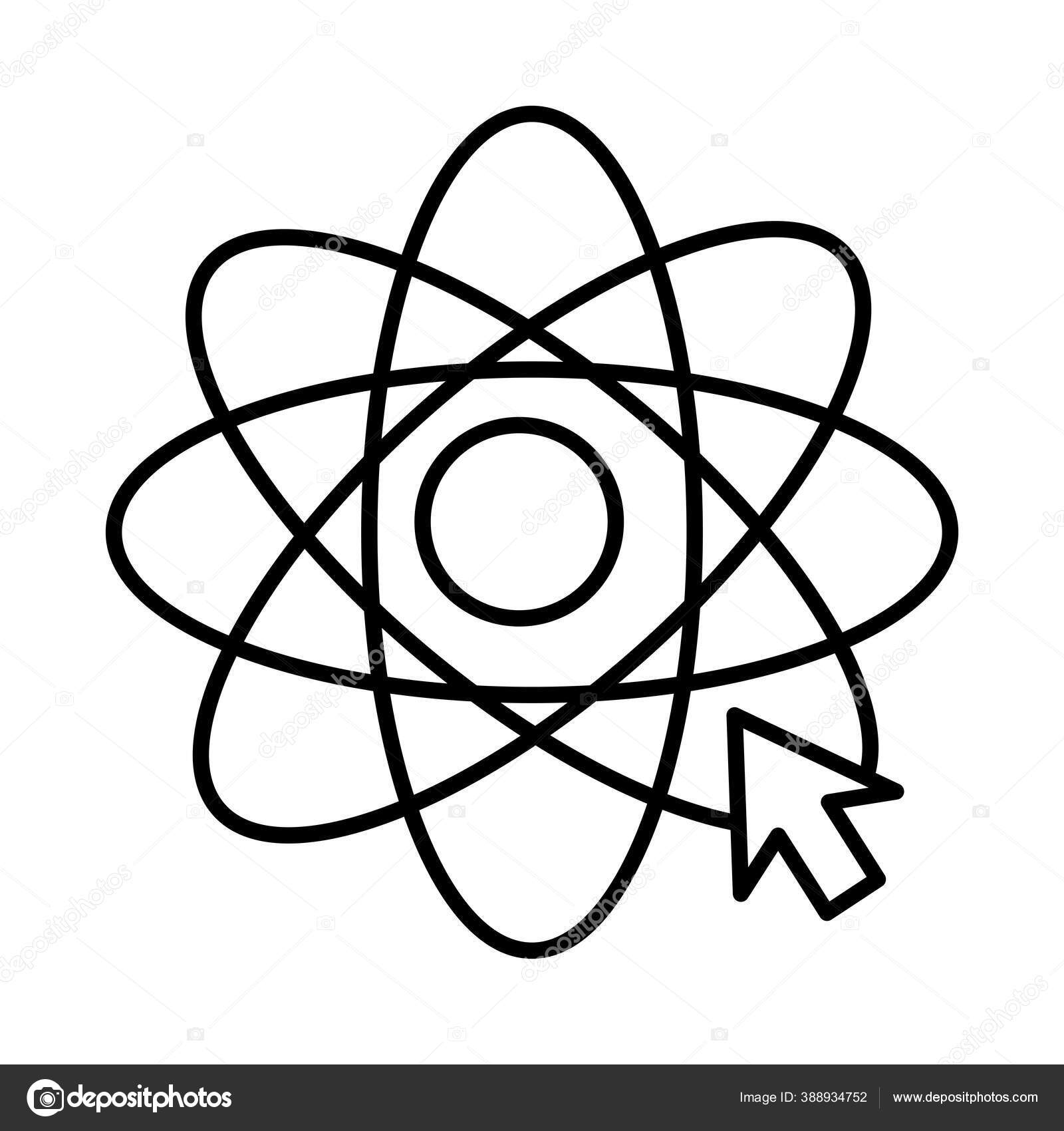 Atom molecule with mouse arrow line style Stock Vector Image by ...