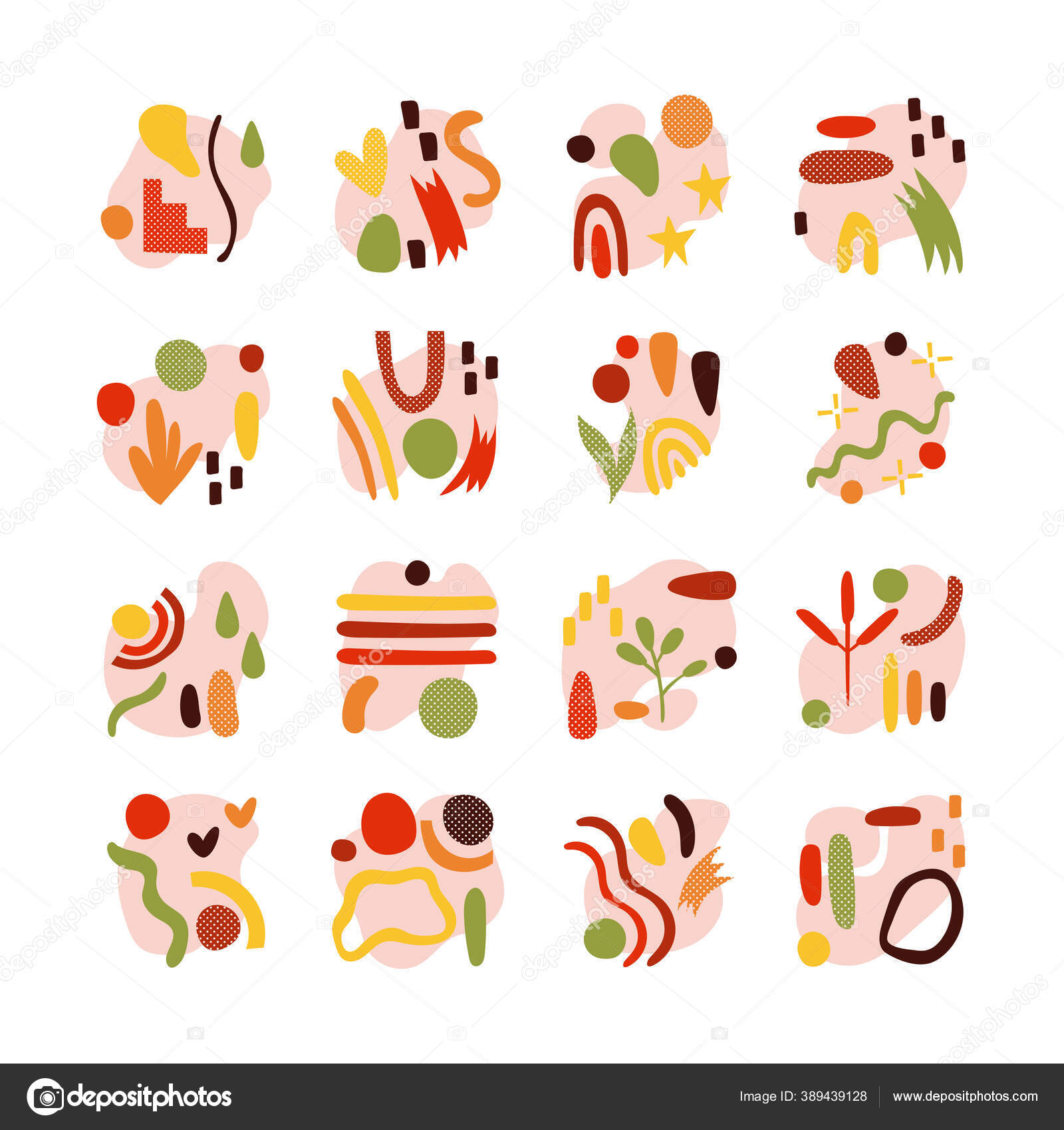 Bundle of contemporary arts works set icons Stock Vector by ©yupiramos ...