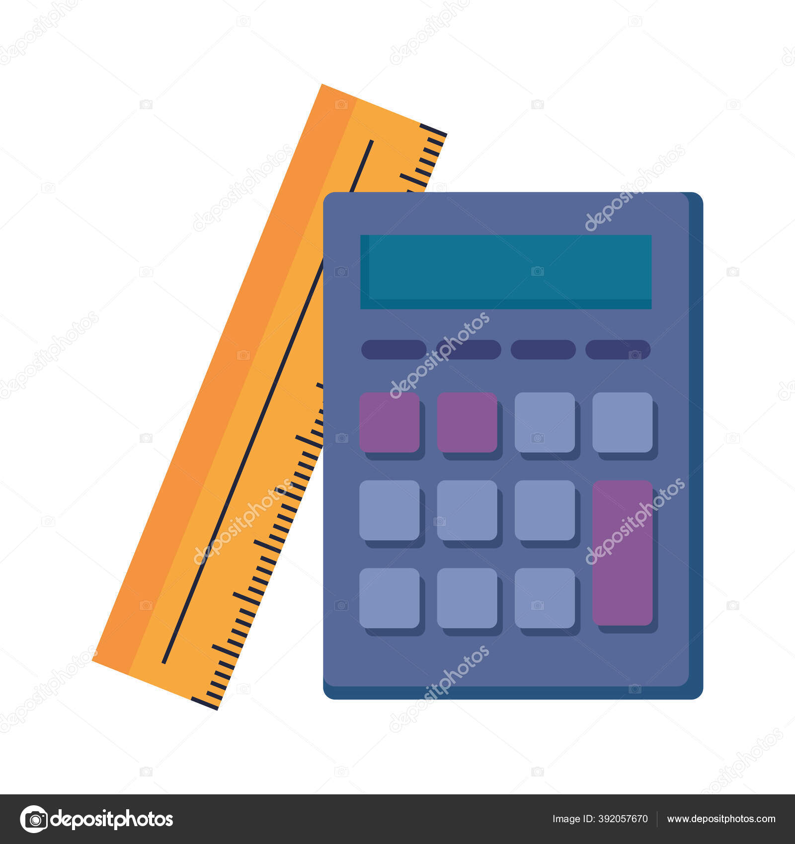 Calculator and ruler vector design Stock Vector Image by ©yupiramos ...