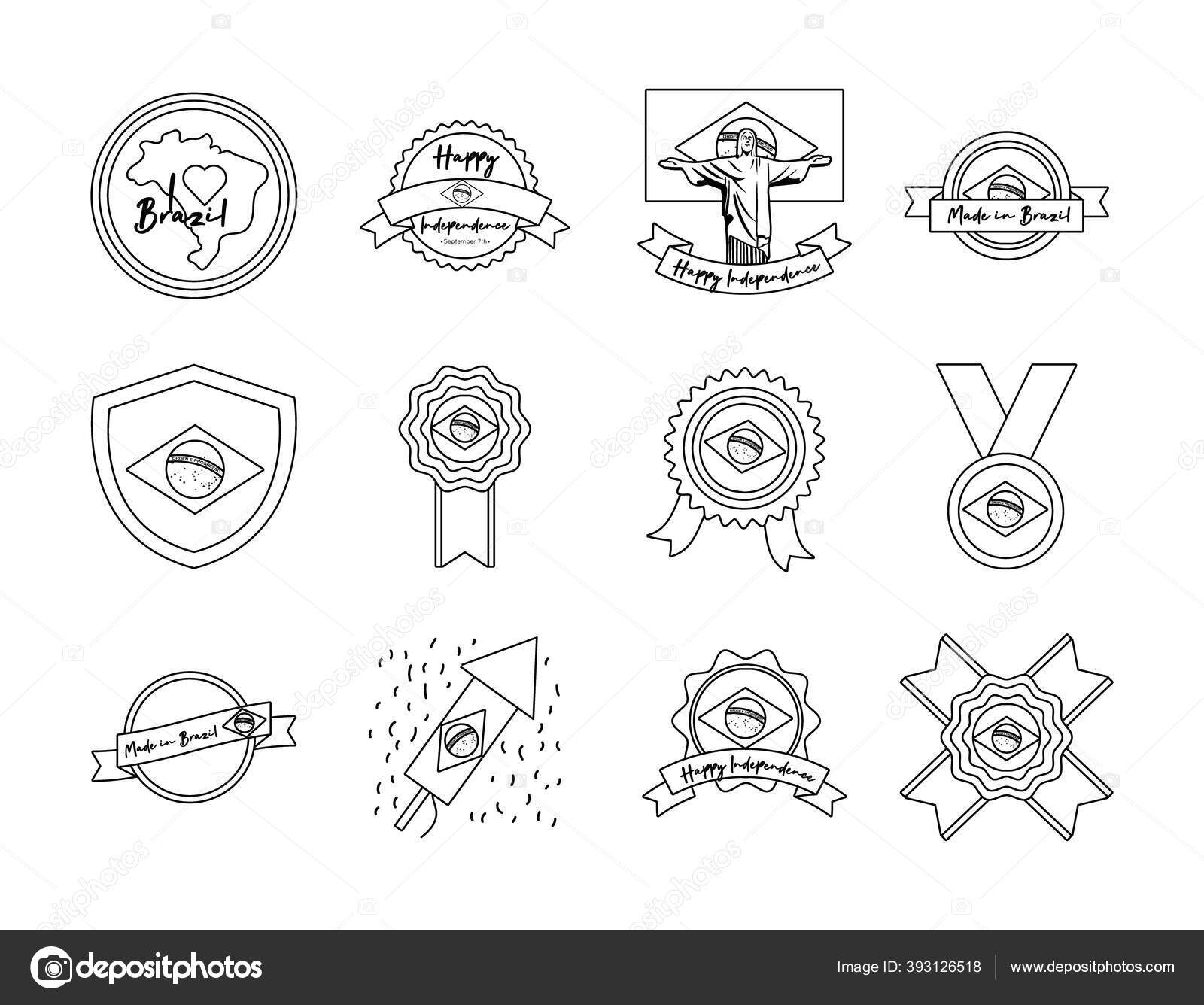 Bundle of brazil independence day icons Stock Vector by ©yupiramos ...