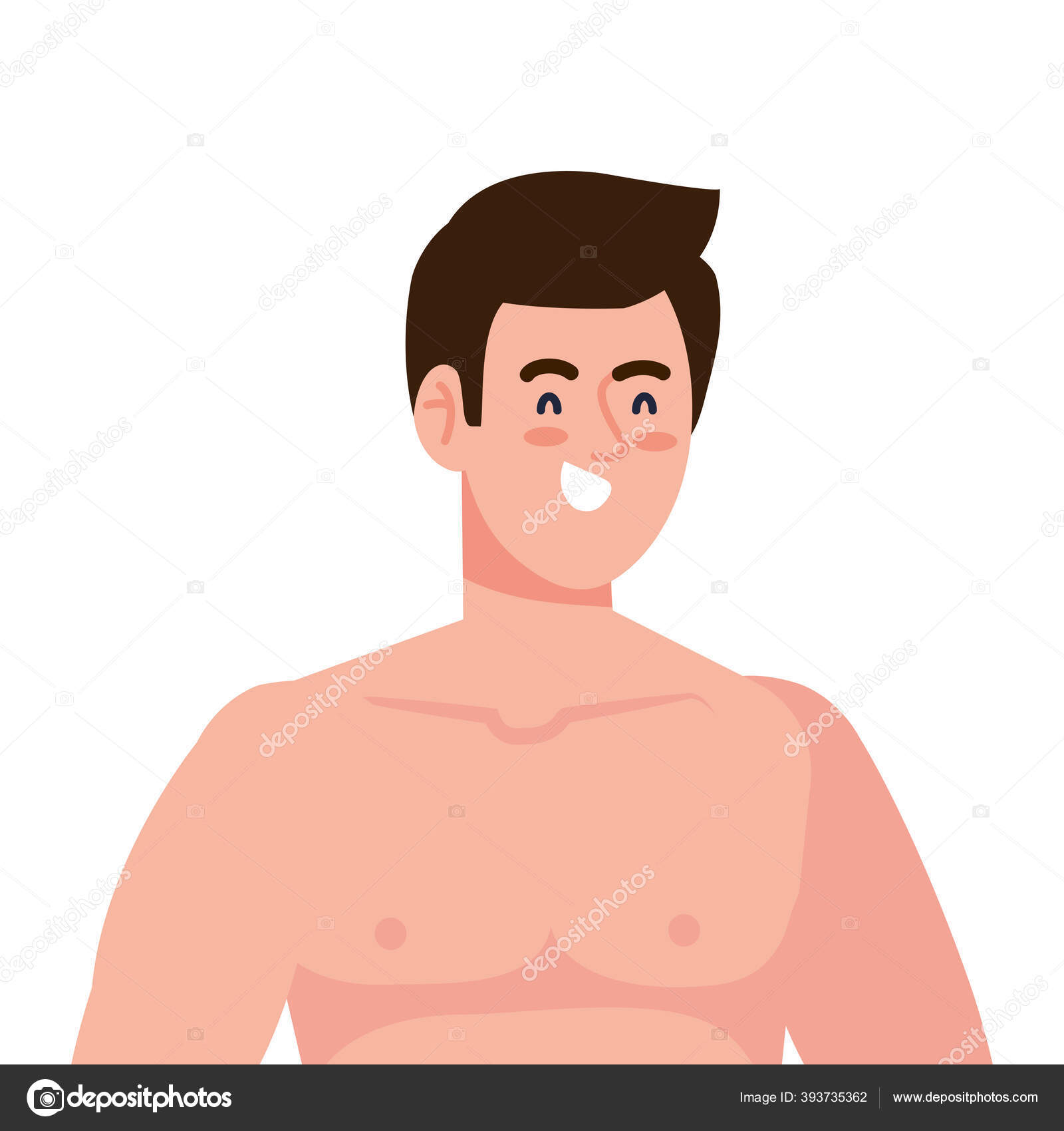 Young man without shirt on white background Stock Vector Image by ...