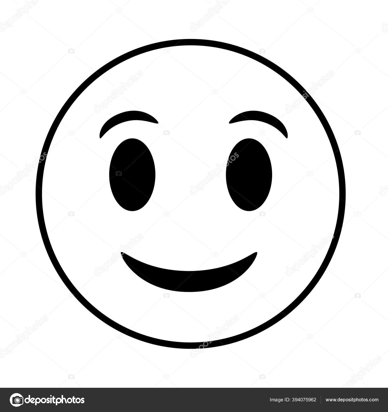 Feliz emoji cara clásica línea estilo icono Vector de Stock de ...