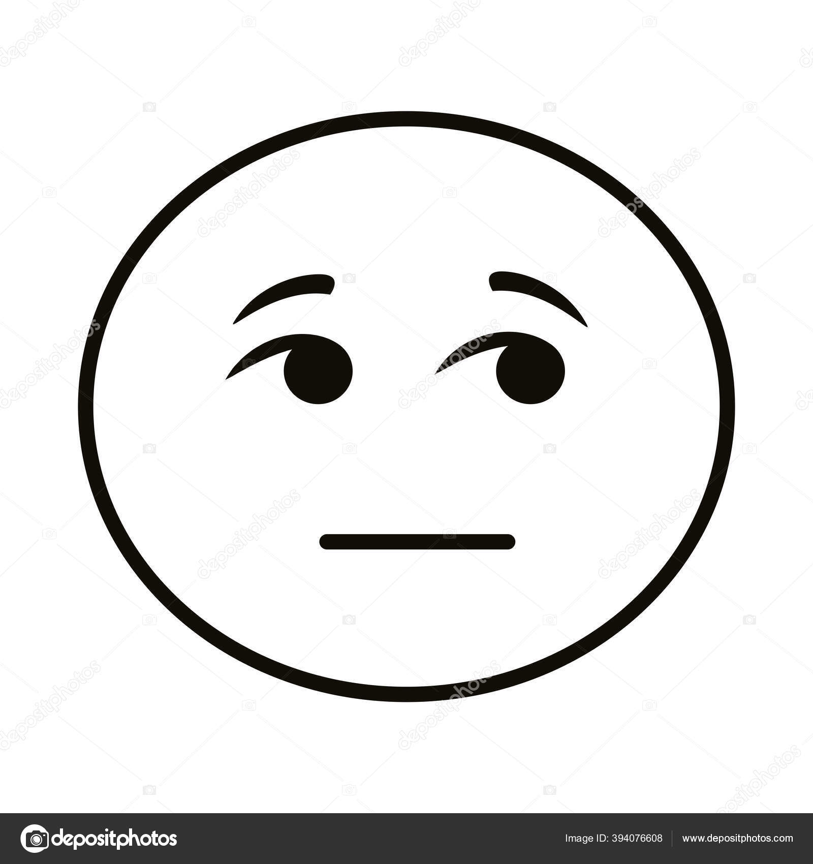 Doubtful emoji face classic line style icon Stock Vector Image by ...