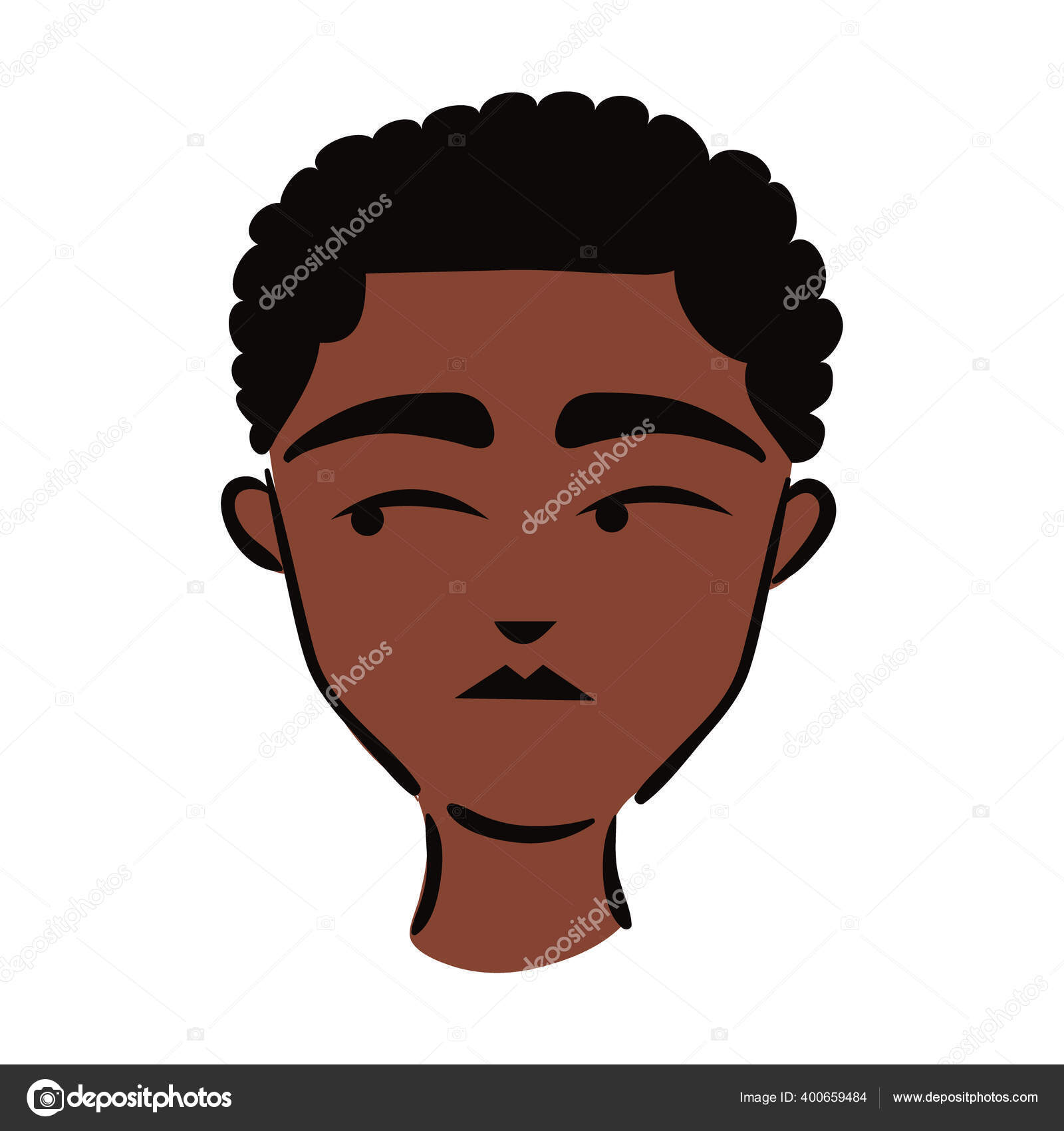 Joven afro hombre etnia plano icono de estilo Vector de stock #400659484 de ©yupiramos