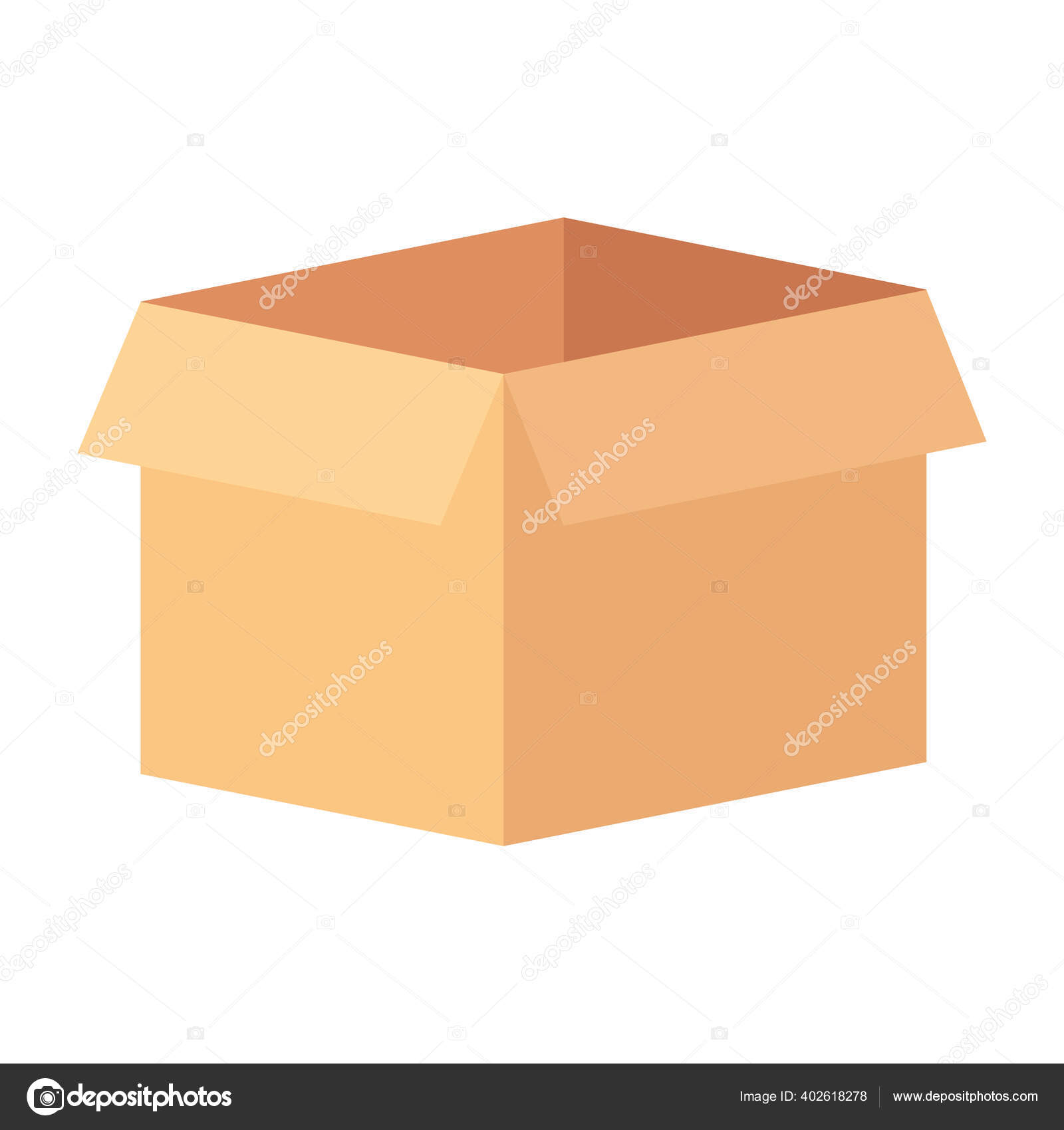 Carton box open, in white background Stock Vector by ©yupiramos 402618278