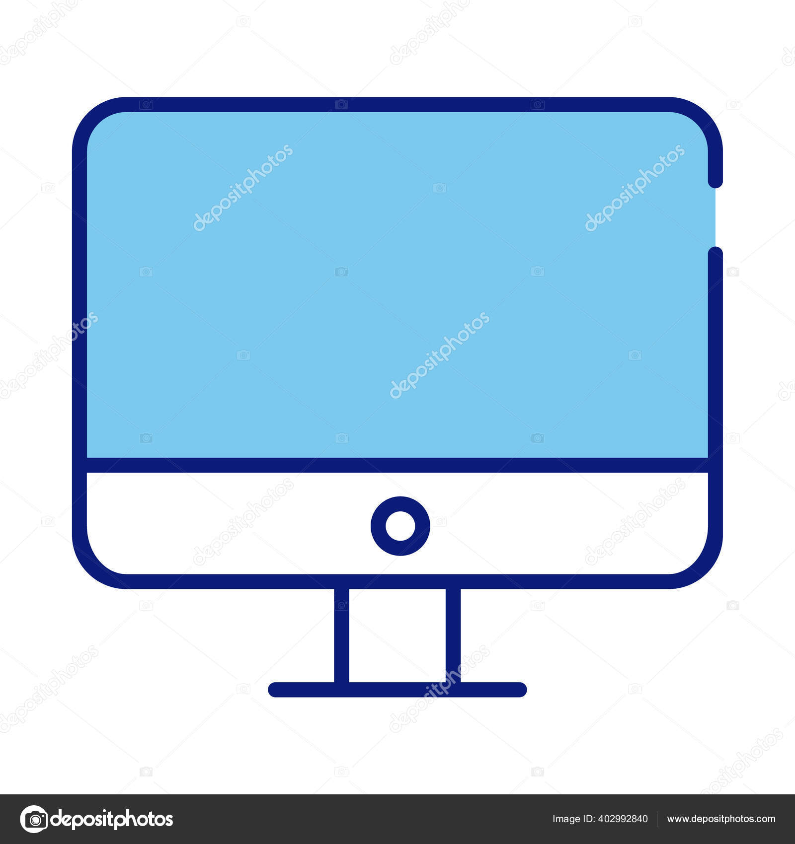 Desktop computer all in one line and fill style icon Stock Vector by ...