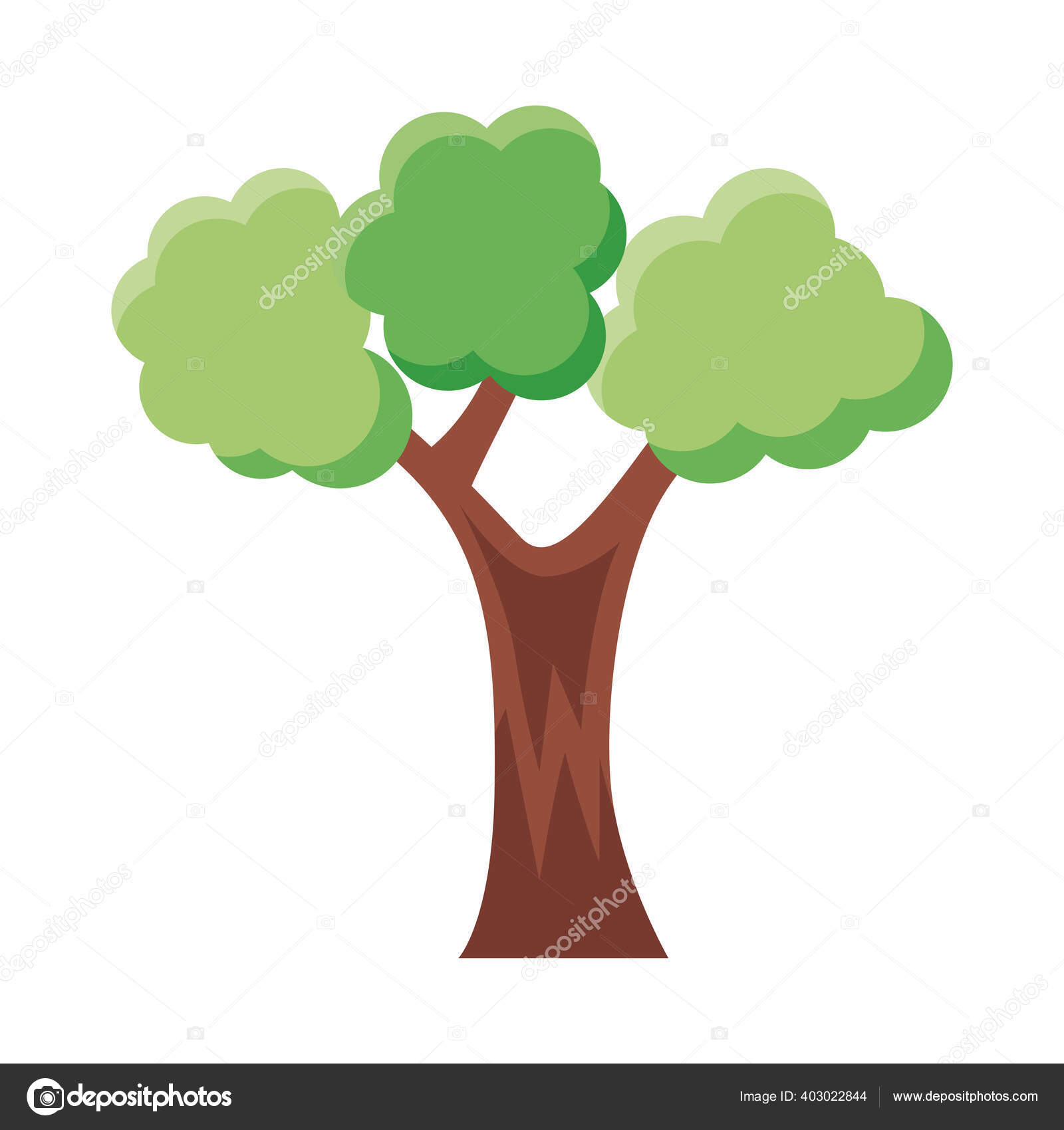 Branched tree flat style icon Stock Vector Image by ©yupiramos #403022844