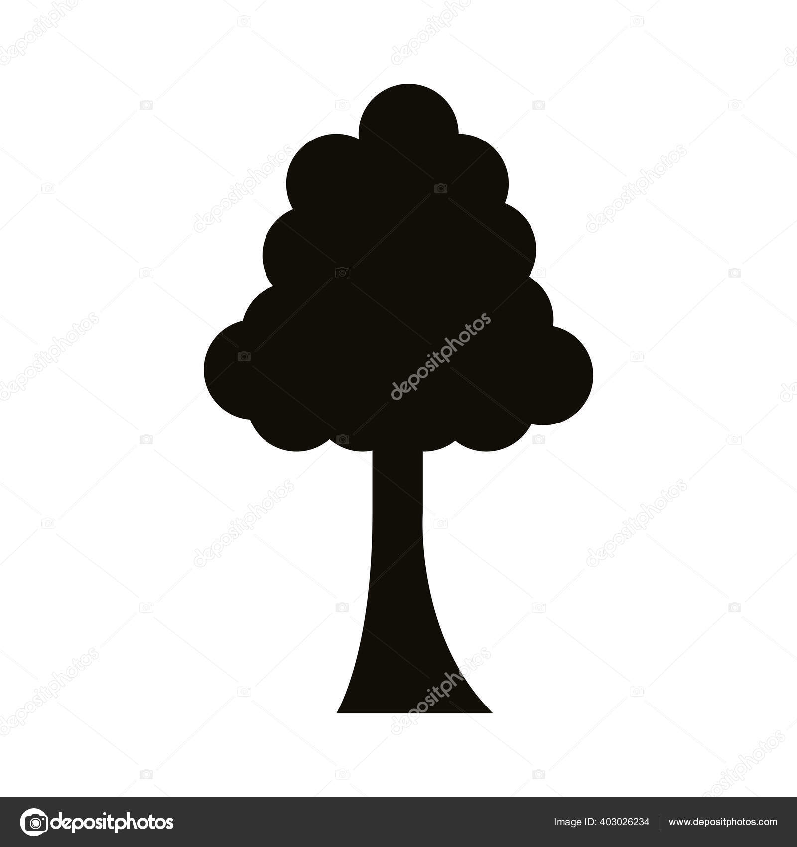 Leafy tree silhouette style icon Stock Vector by ©yupiramos 403026234