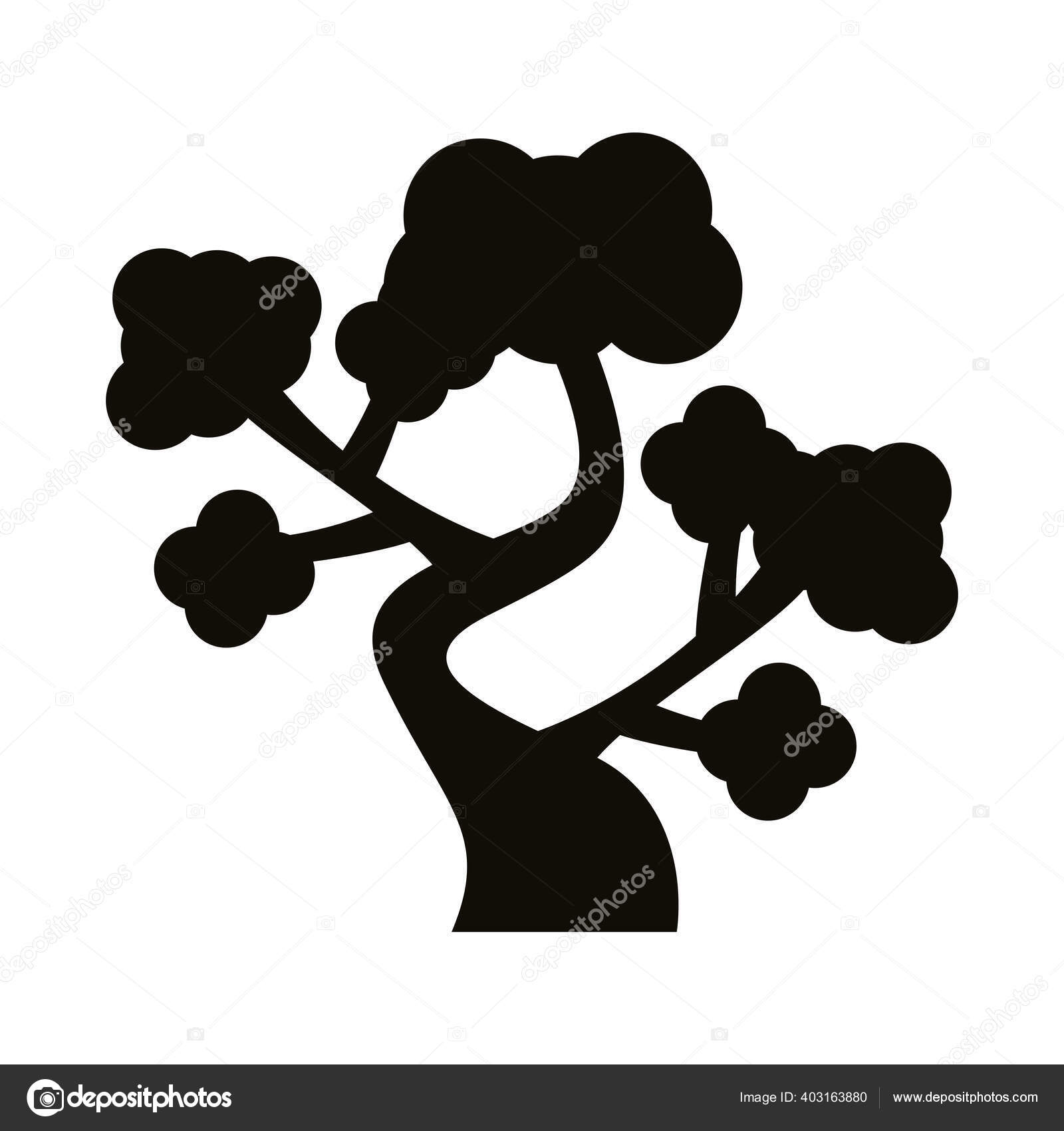 Leafy tree silhouette style icon Stock Vector Image by ©yupiramos ...