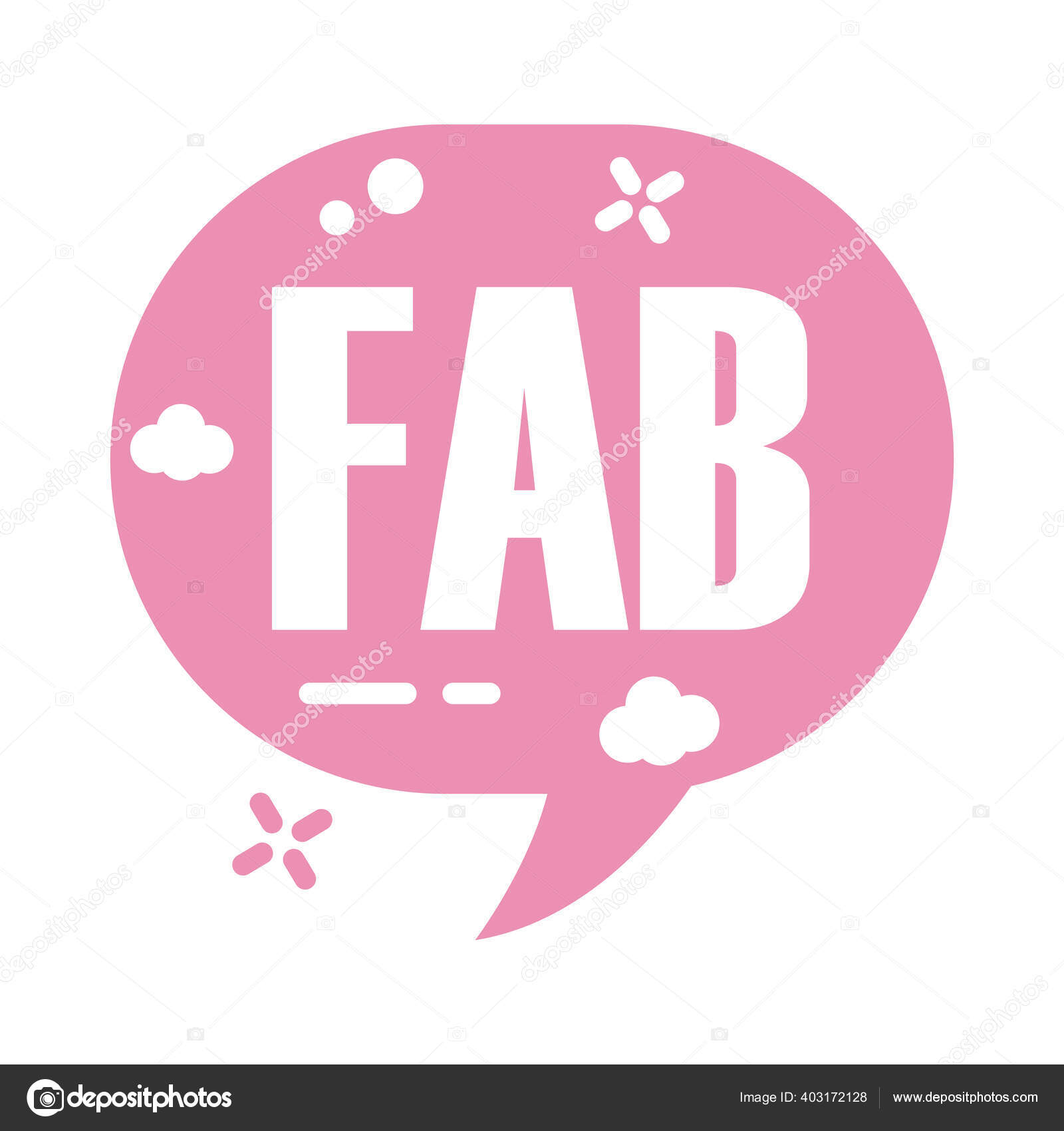 Slang speech bubble with fab word silhouette style Stock Vector by ...