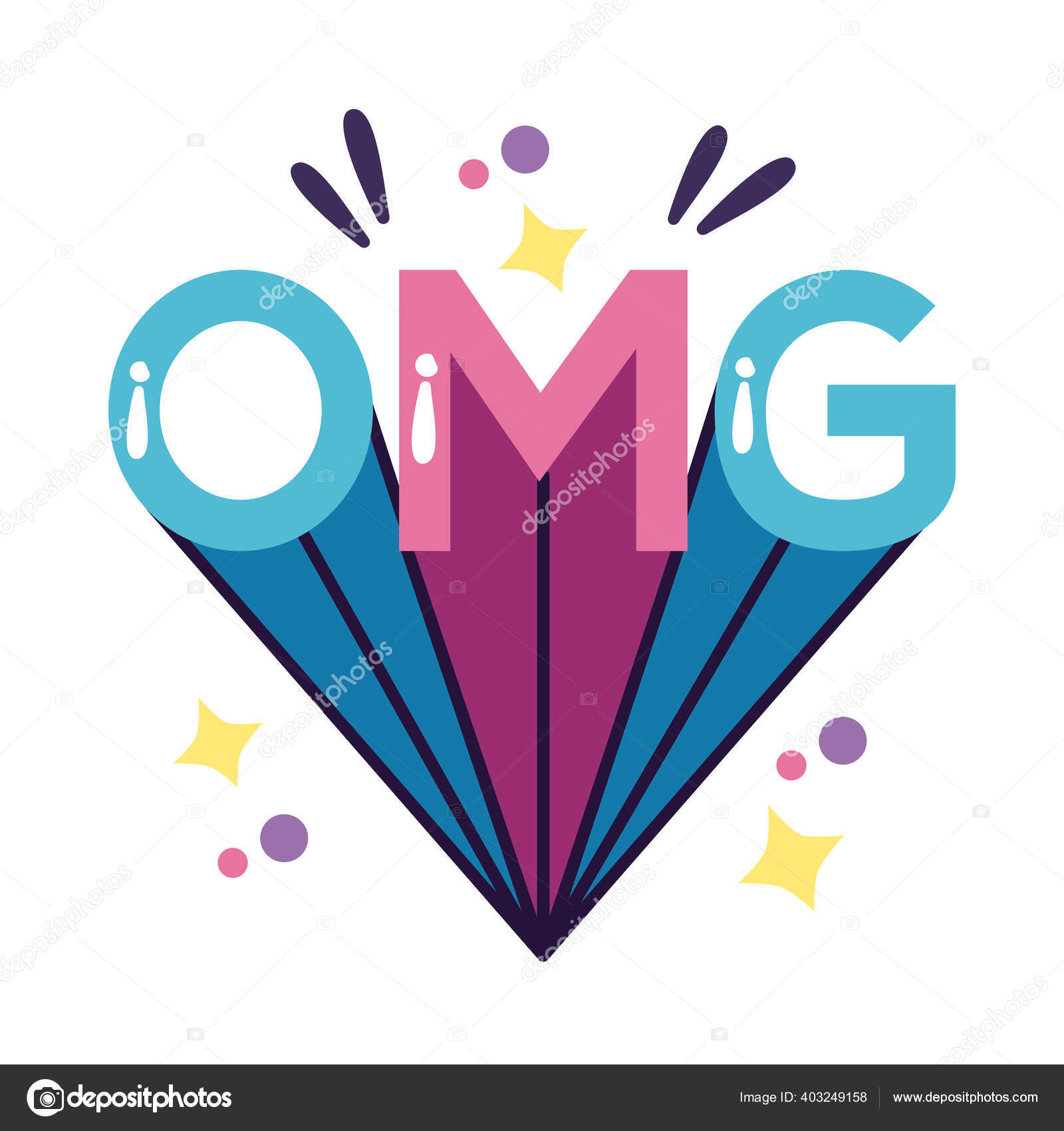 Slang expresion omg word line and fill style Stock Vector Image by ...