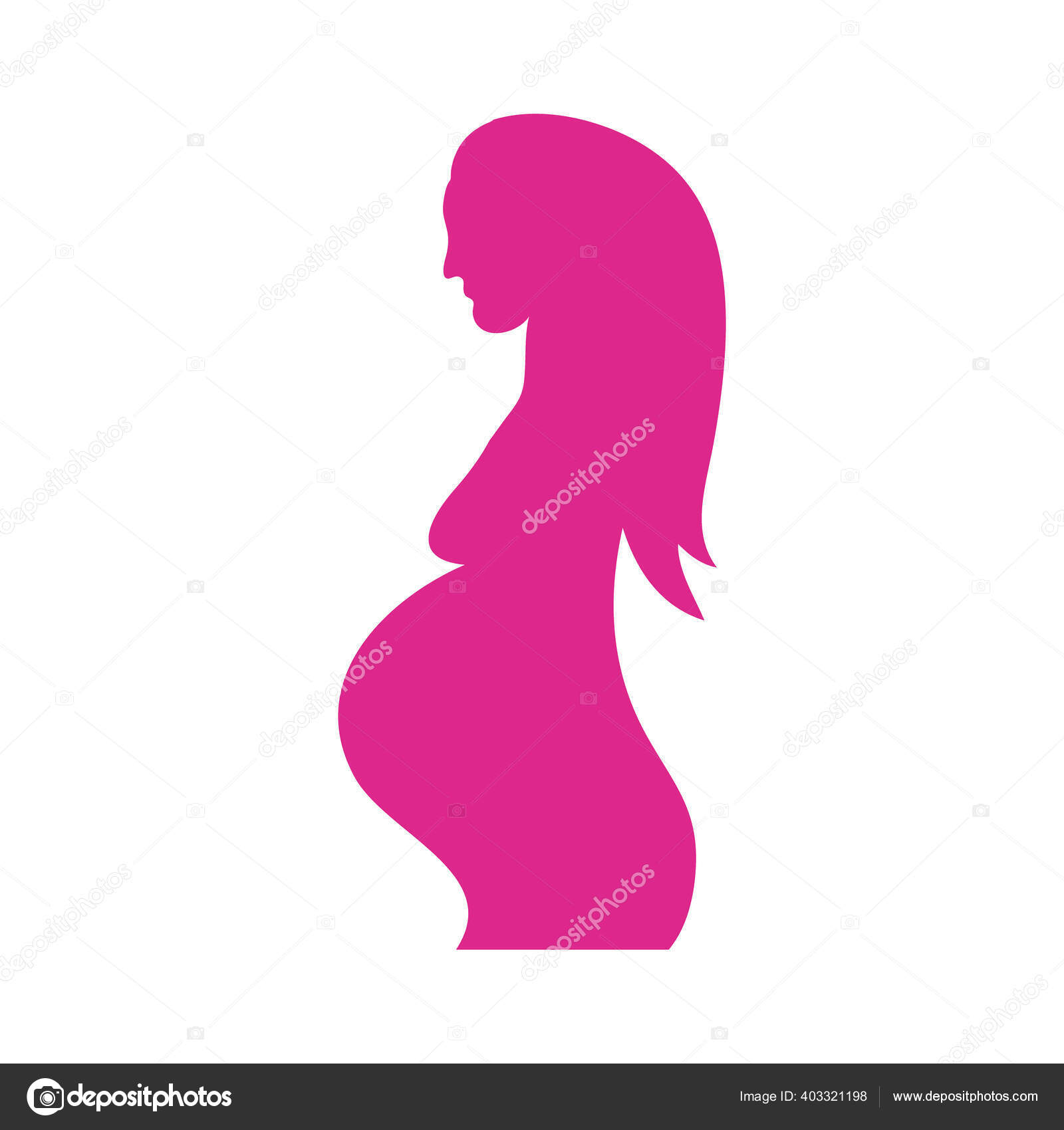 Pink woman pregnancy figure silhouette style icon Stock Vector Image by ...