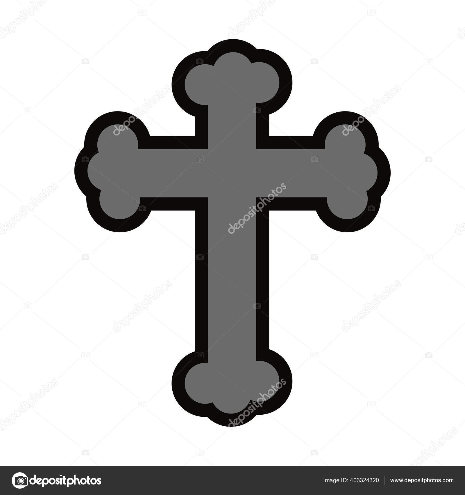 Símbolo de cruz religiosa icono de estilo plano Vector de Stock de ...