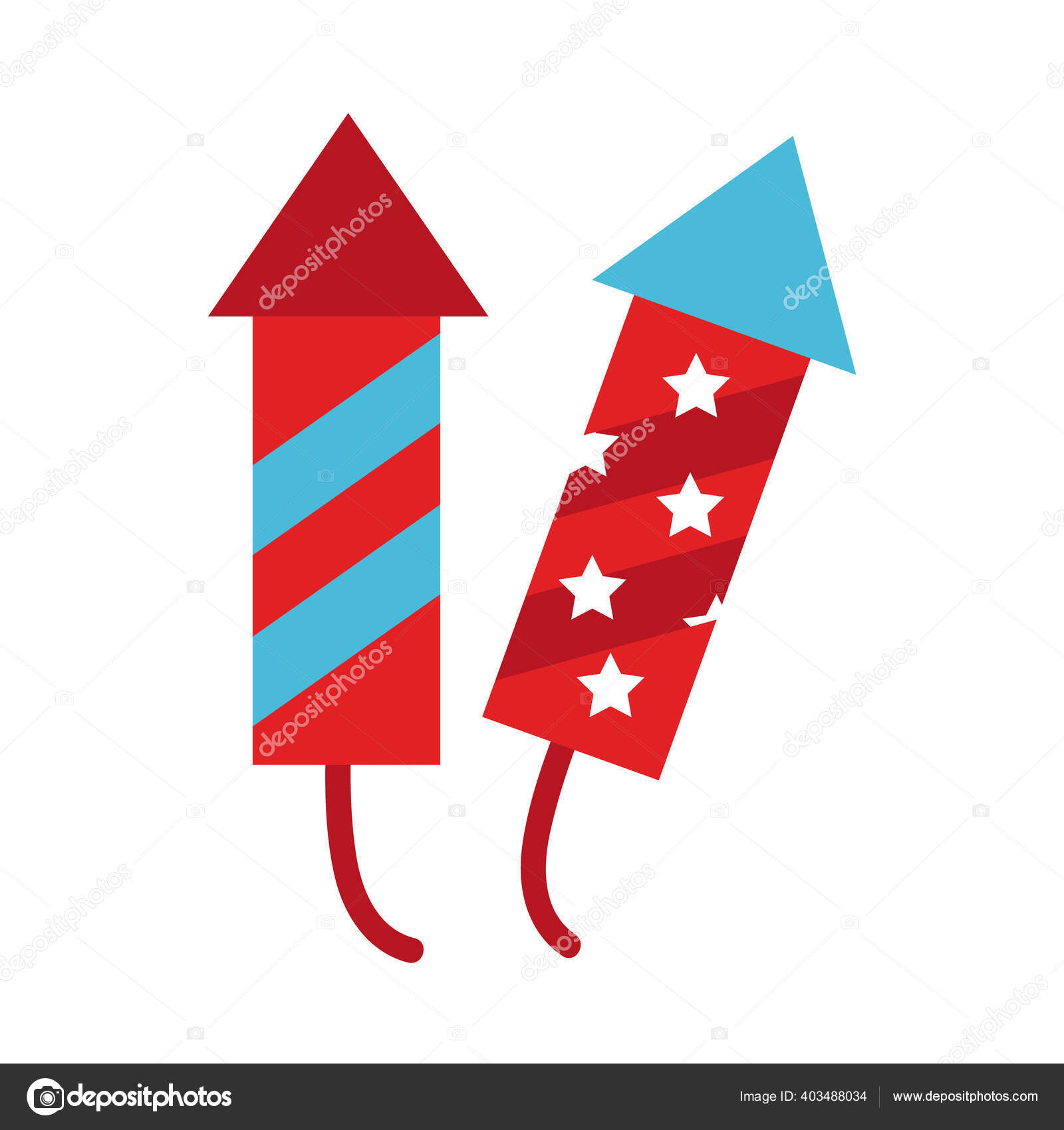 Fireworks rockets flat style icons Stock Vector by ©yupiramos 403488034